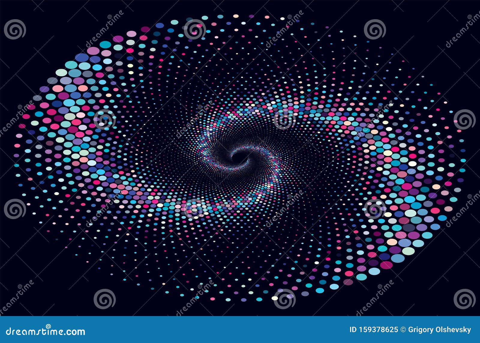 Dotted Colored Vector Spiral Pattern or Texture Stock Vector ...