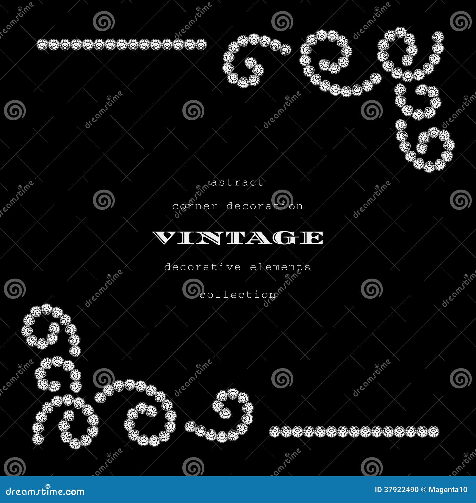 Dotted corners stock vector. Illustration of curlicue - 37922490