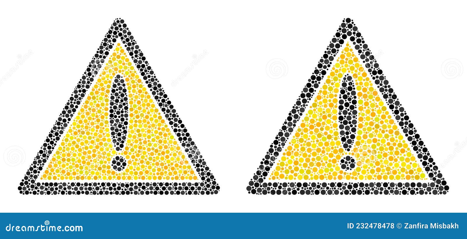Danger Triangle Sign Yellow Background Cartoon Vector | CartoonDealer ...