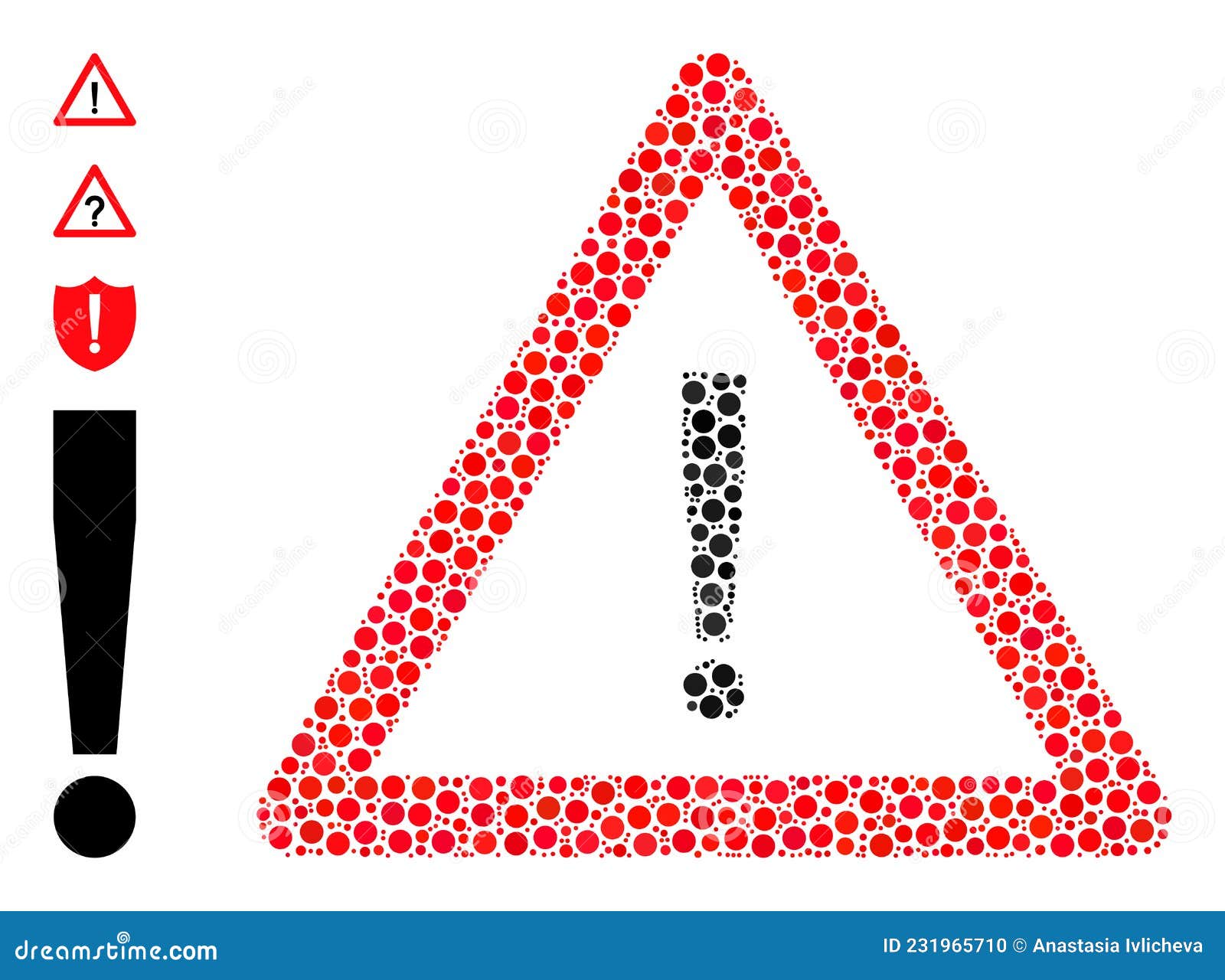 Dotted Danger Warning Collage of Circles and Similar Icons Stock Vector ...
