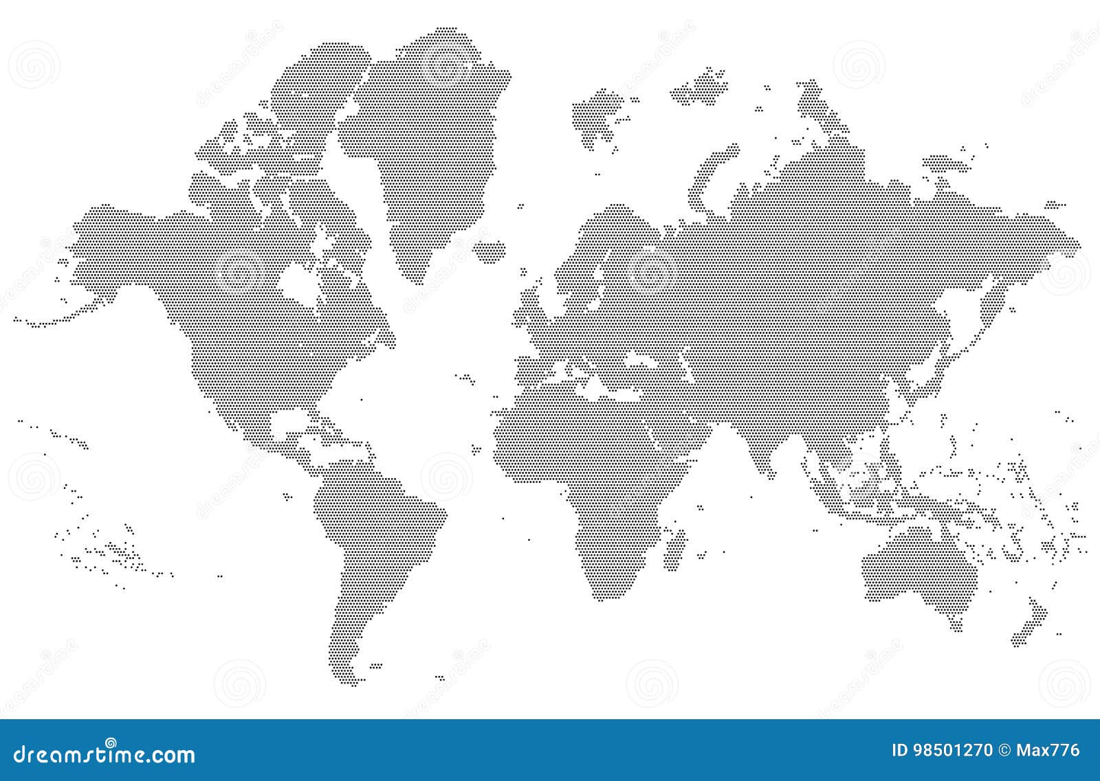 Dotted Detailed Map of the World Vector Silhouette Stock Vector ...