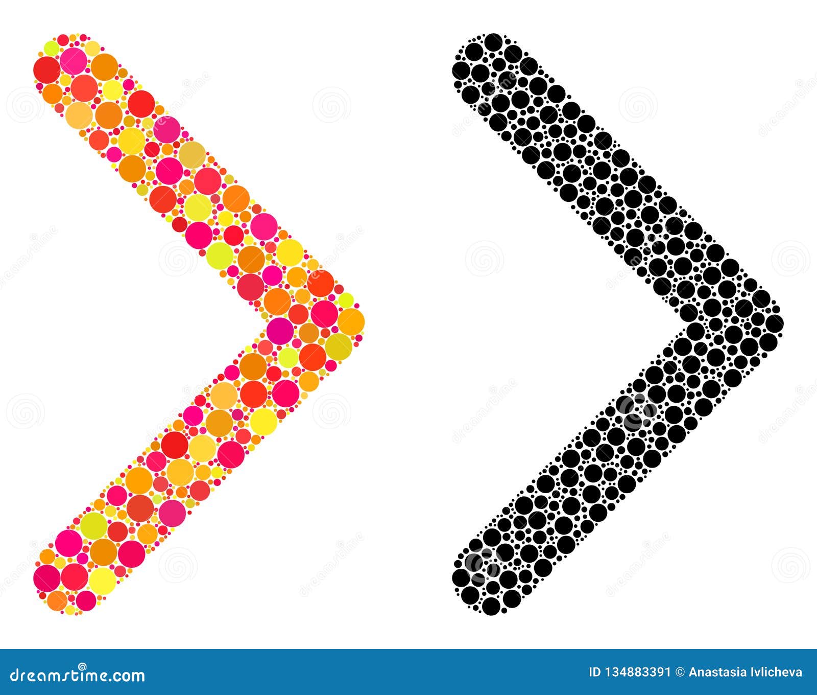 Dotted Direction Right Mosaic Icons Stock Vector - Illustration of ...