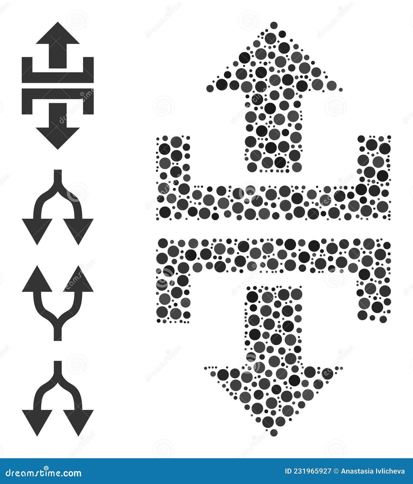 Dotted Divide Vertical Direction Collage of Circles and Bonus Icons ...