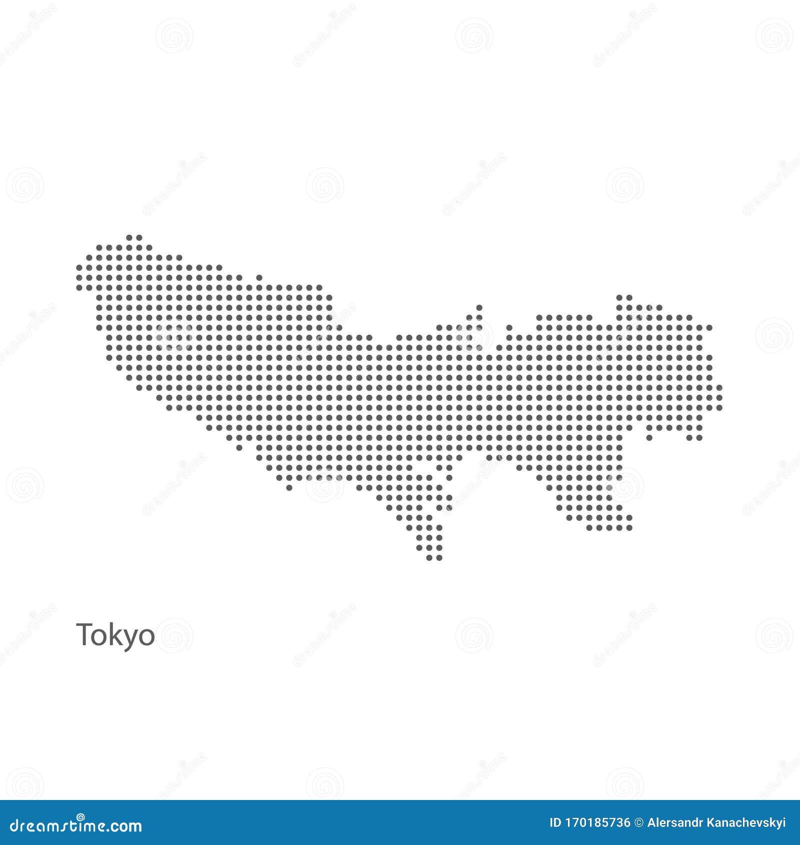 Dotted Dot Tokyo Creative Map. Abstract Map Stock Illustration ...