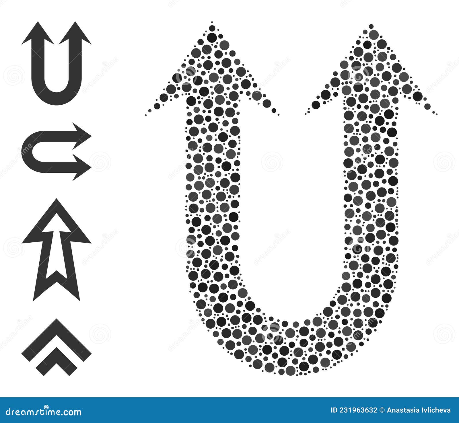 Dotted Double Forward Arrow Composition of Rounded Dots and Similar ...