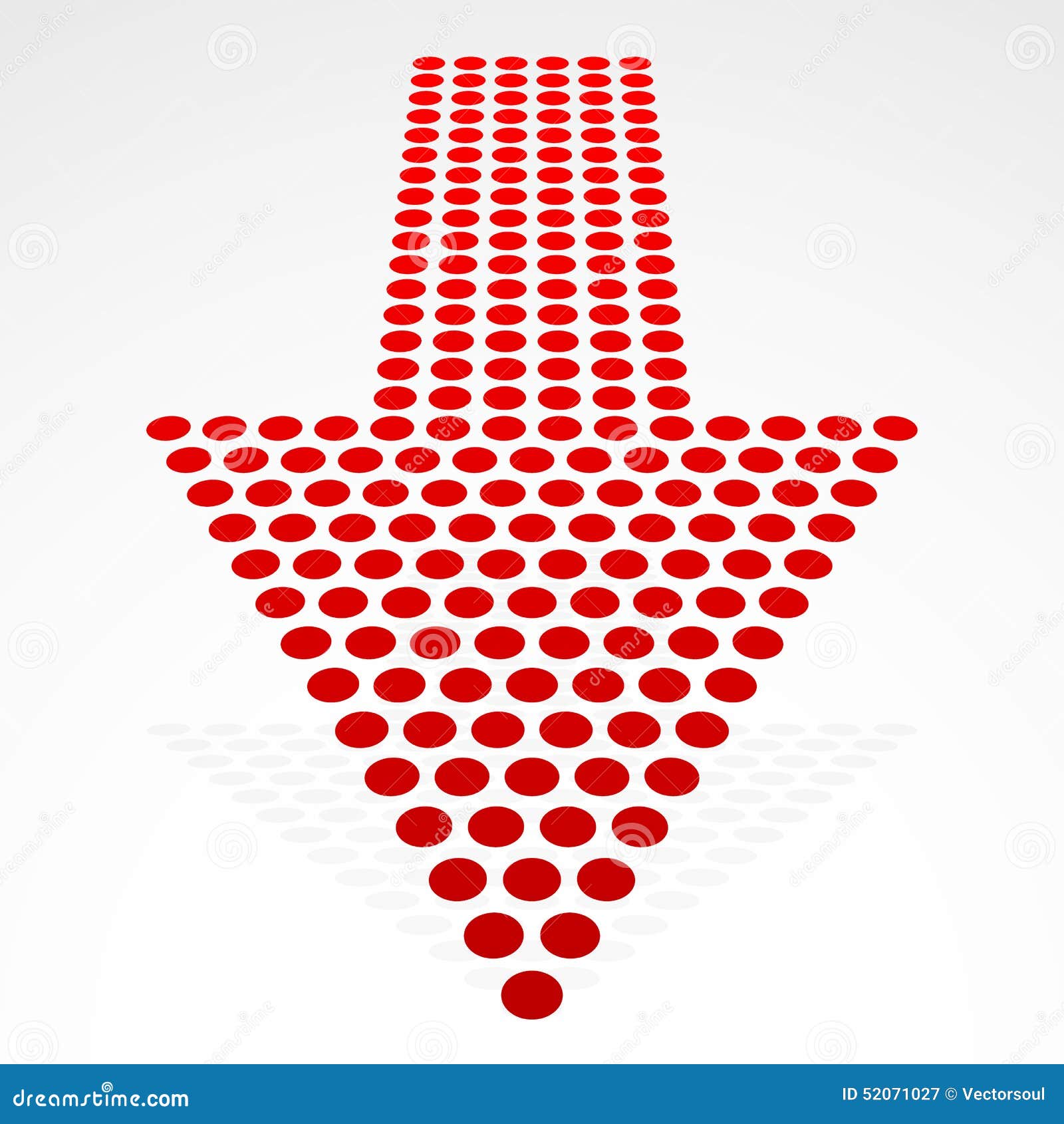 Dotted Down Arrow in Perspective Stock Vector - Illustration of ...