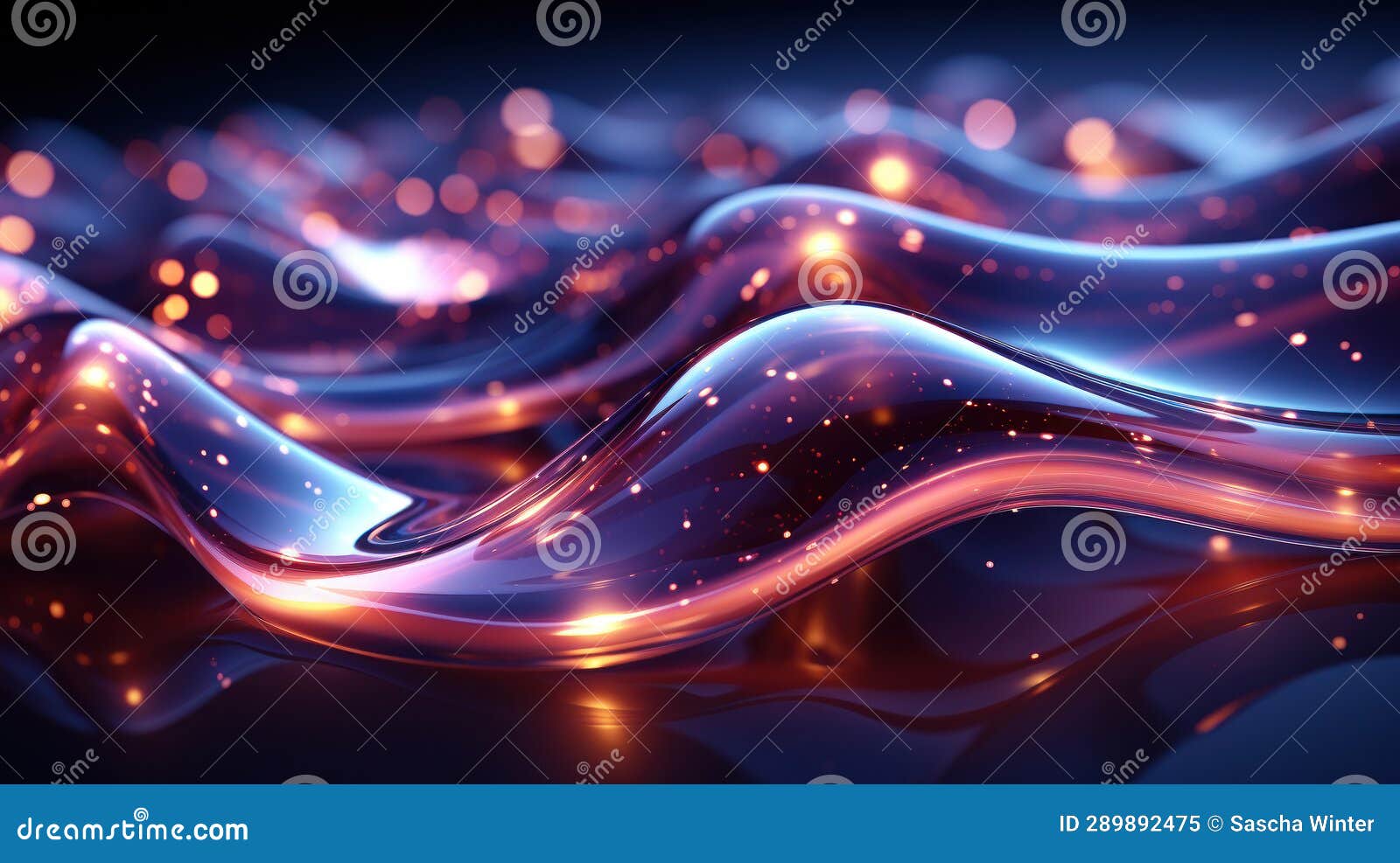 Dotted Elegance: 3D Abstract Blue Glow Waves Stock Image - Image of ...