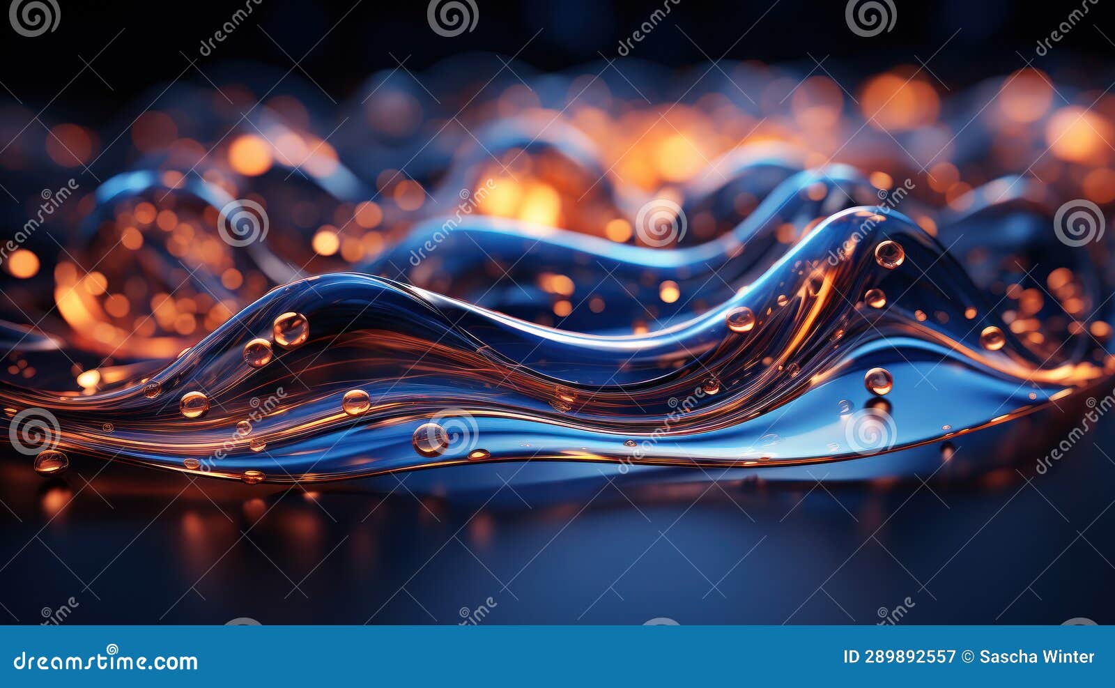 Dotted Elegance: 3D Abstract Blue Glow Waves Stock Image - Image of ...