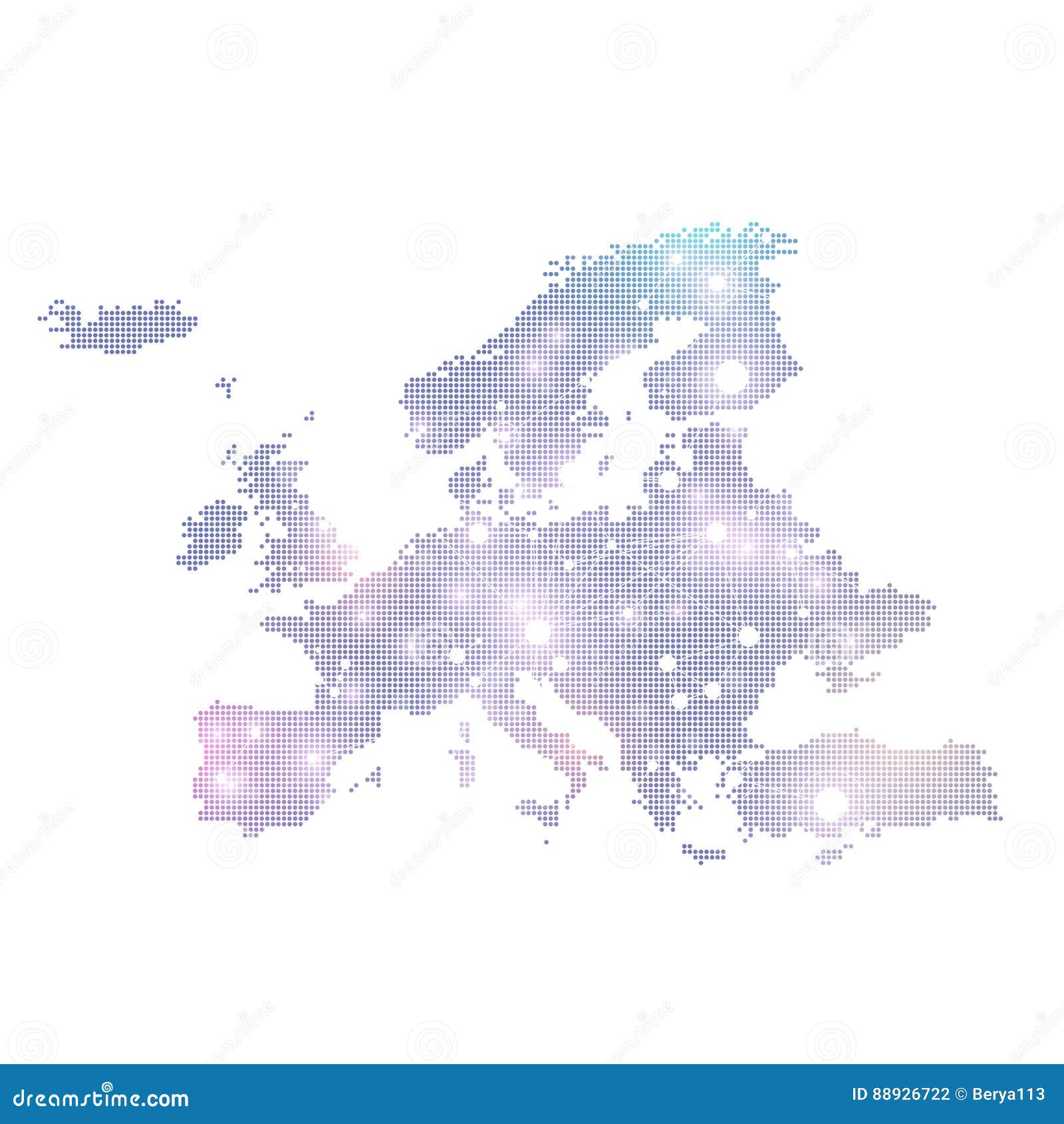 Dotted Europe Map. Geometric Graphic Background Communication. Big Data ...