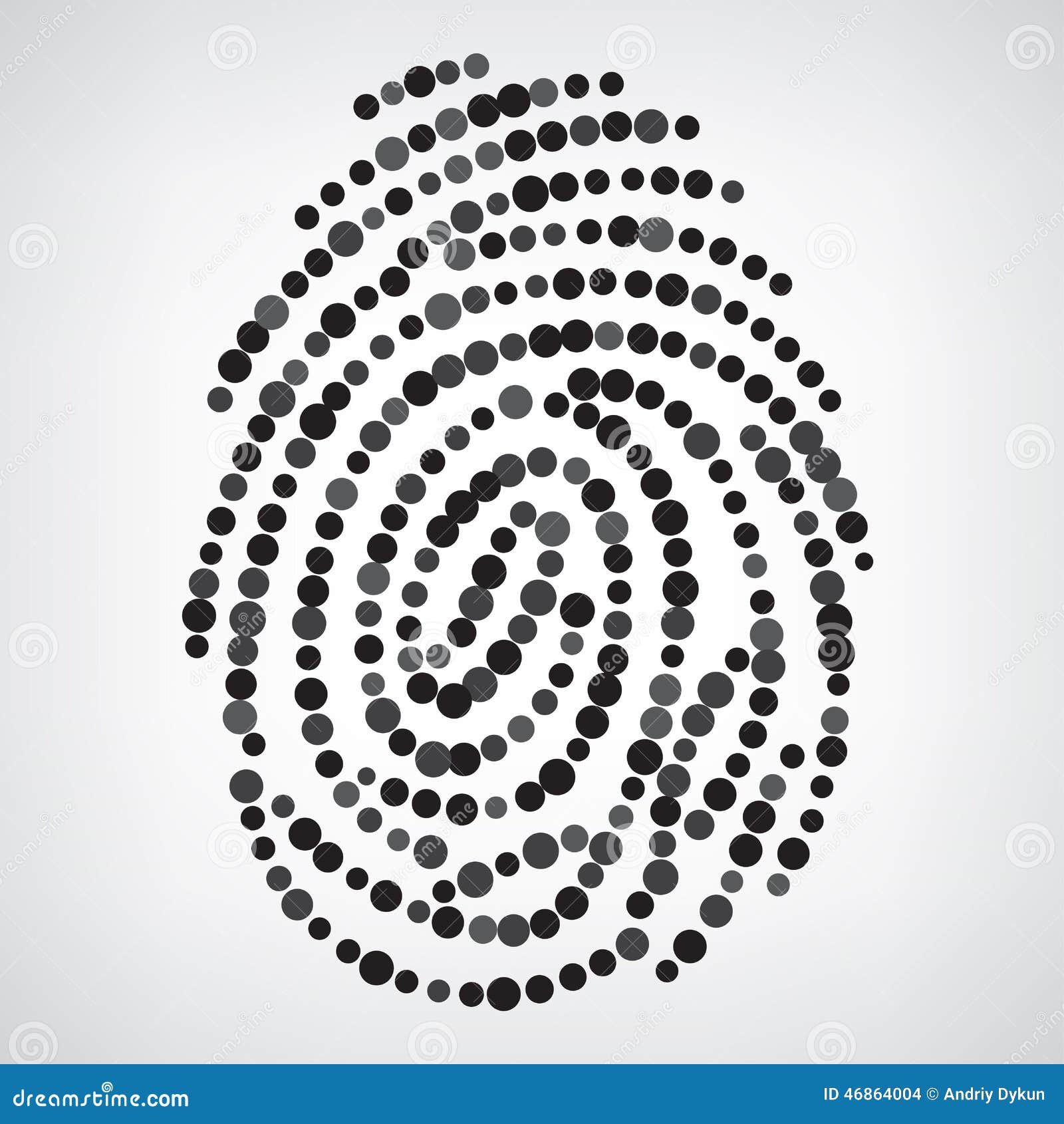 Dotted Finger Print stock vector. Illustration of signature - 46864004