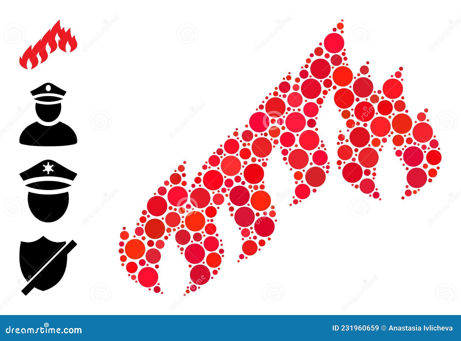 Dotted Firewall Collage of Rounded Dots and Other Icons Stock Vector ...