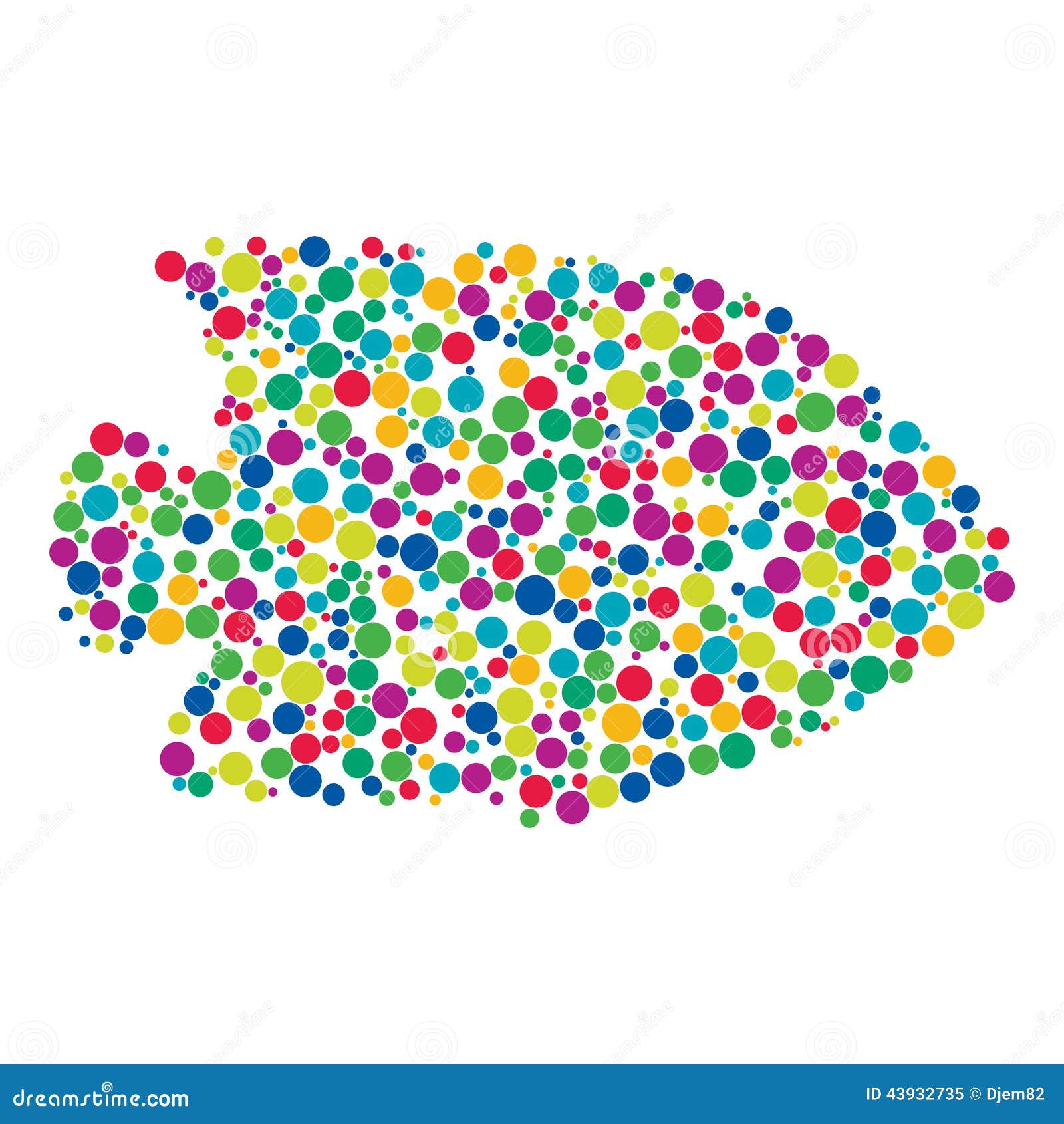 Dotted Fish Silhouette Cartoon Vector | CartoonDealer.com #43932749