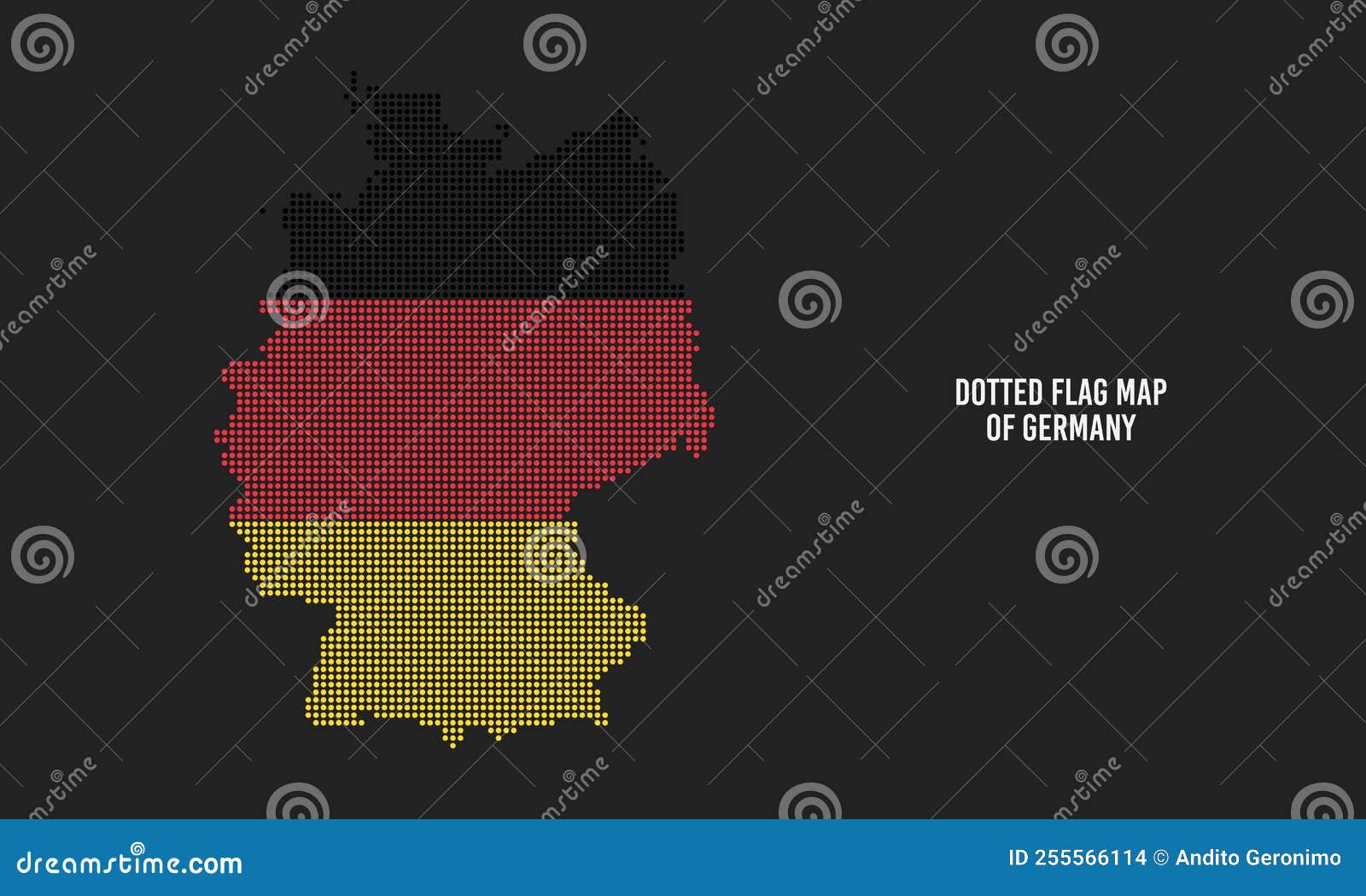 Dotted Flag Map of Germany Vector Illustration with Dark Background ...