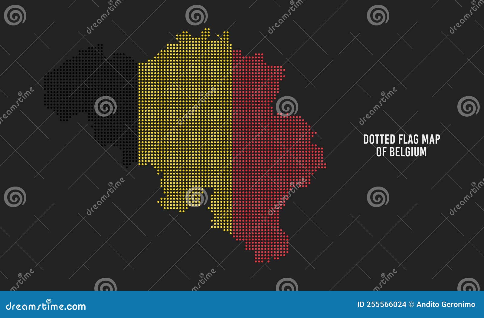 Dotted Flag Maps of Belgium Vector Illustration on Dark Background ...