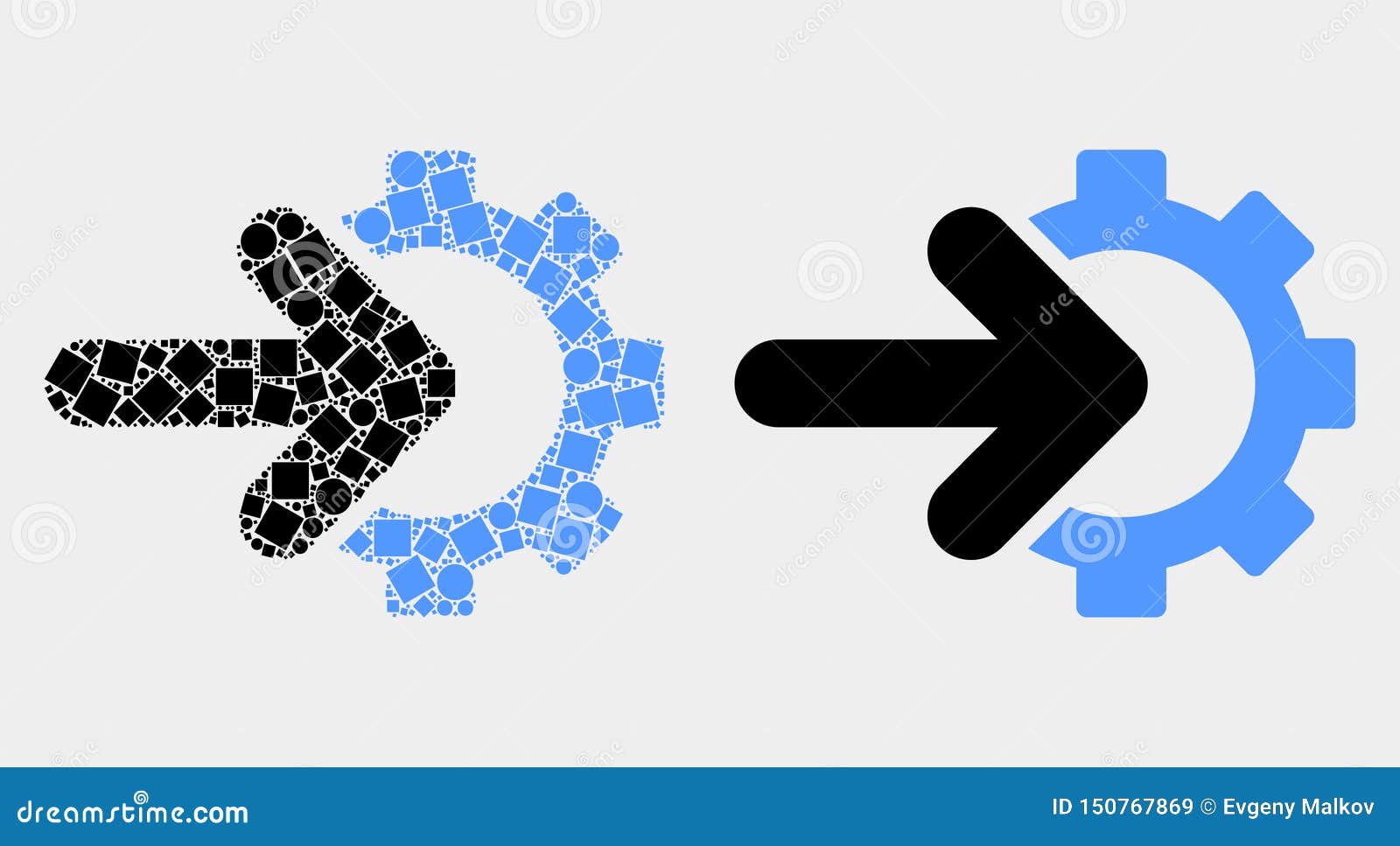 Dot and Flat Vector Cog Arrow Integration Icon Stock Vector ...