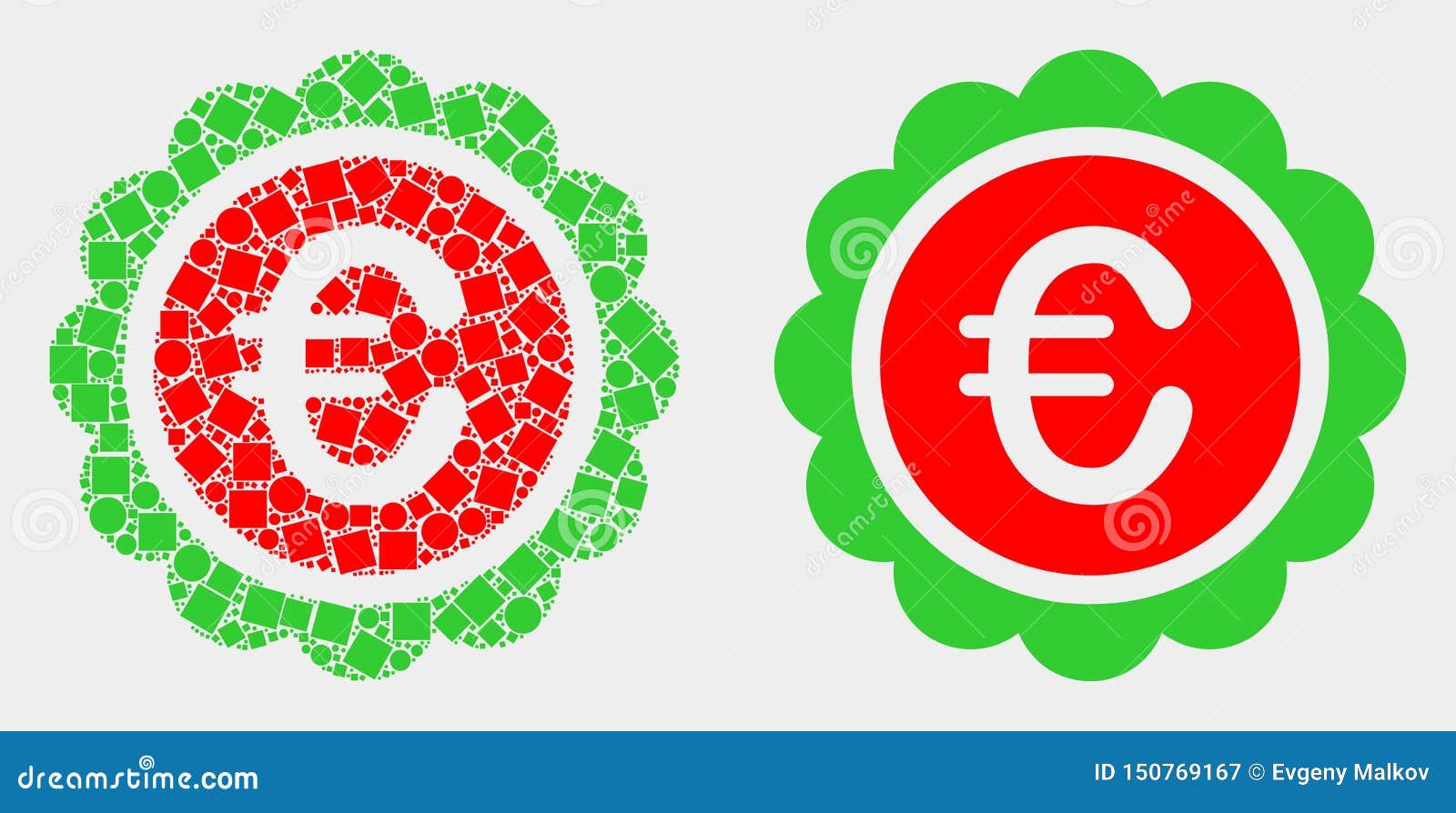 Pixelated and Flat Vector Euro Award Icon Stock Vector - Illustration ...