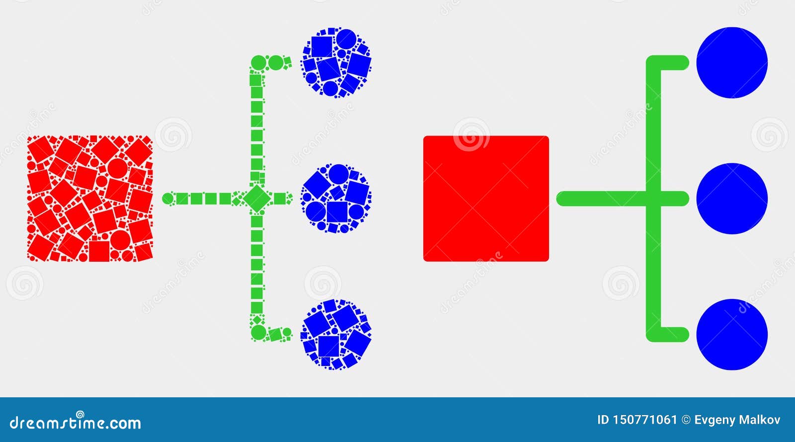 Dotted and Flat Vector Hierarchy Icon Stock Vector - Illustration of ...