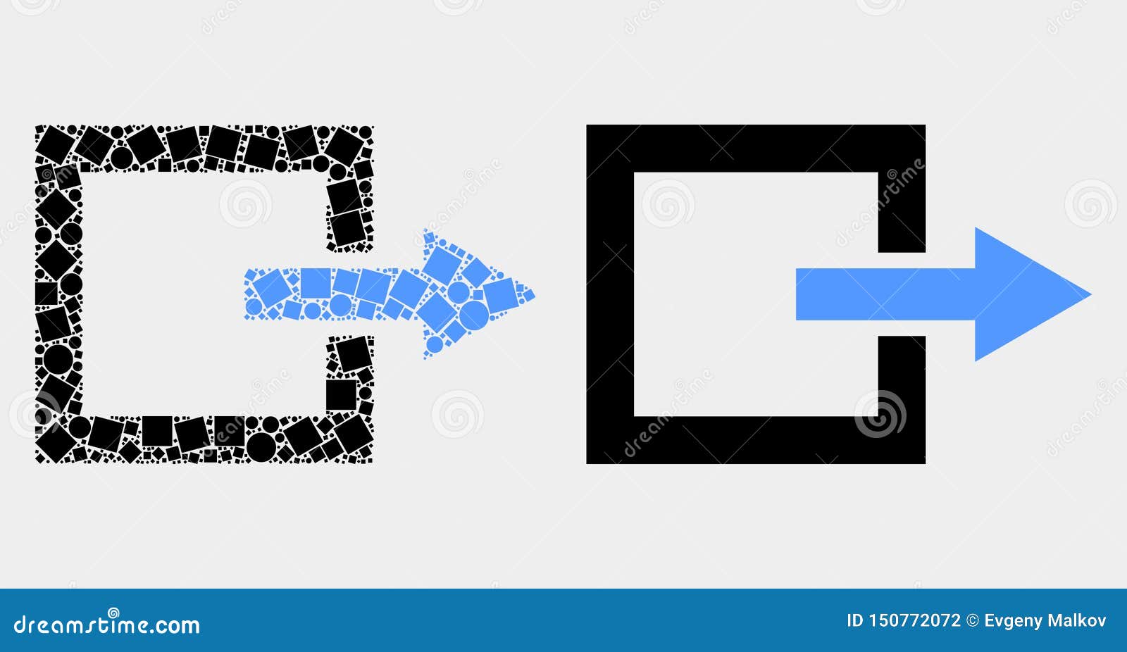 Pixelated and Flat Vector Log Out Icon Stock Vector - Illustration of ...