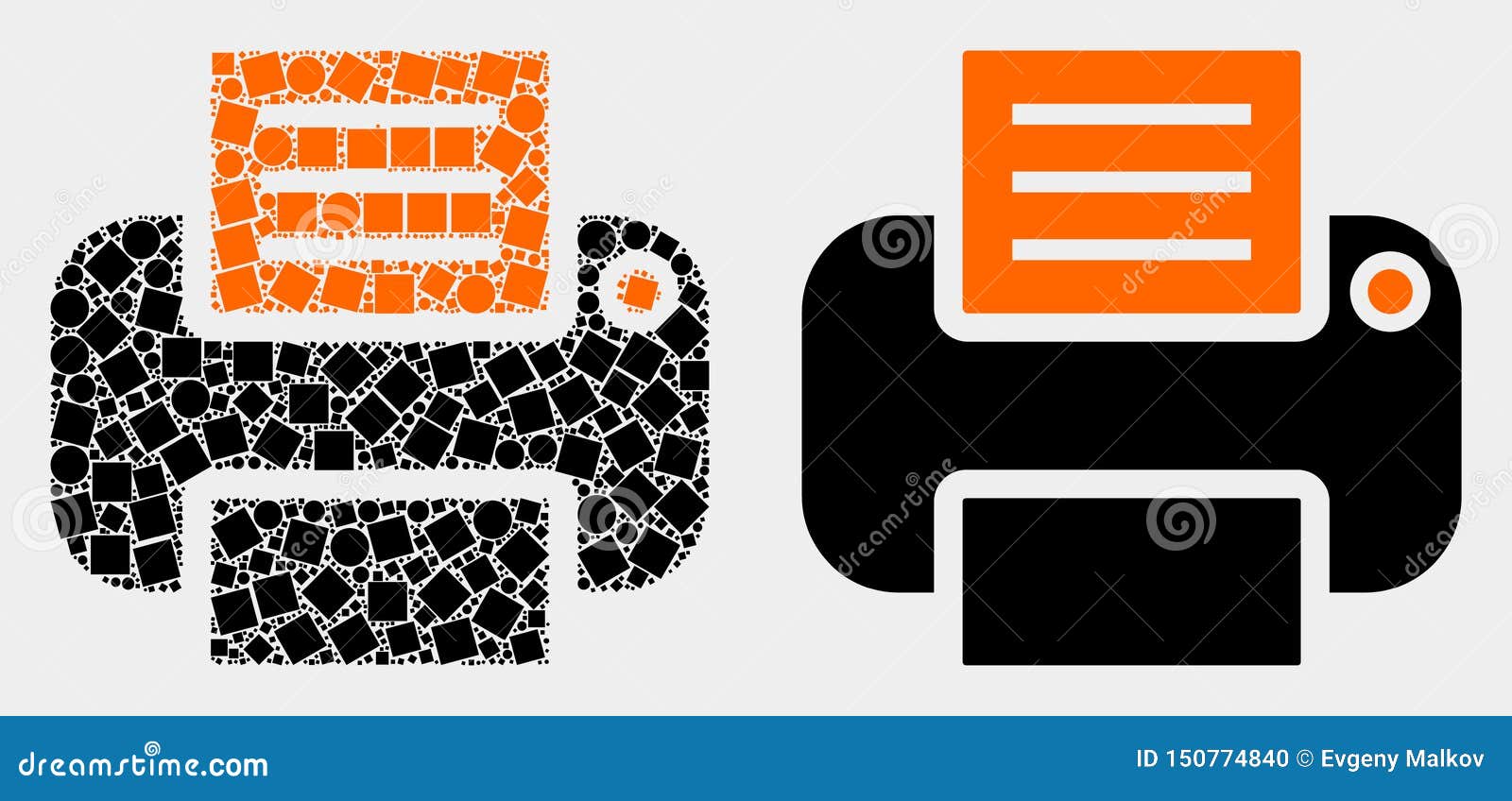 Pixelated and Flat Vector Printer Icon Stock Vector - Illustration of ...