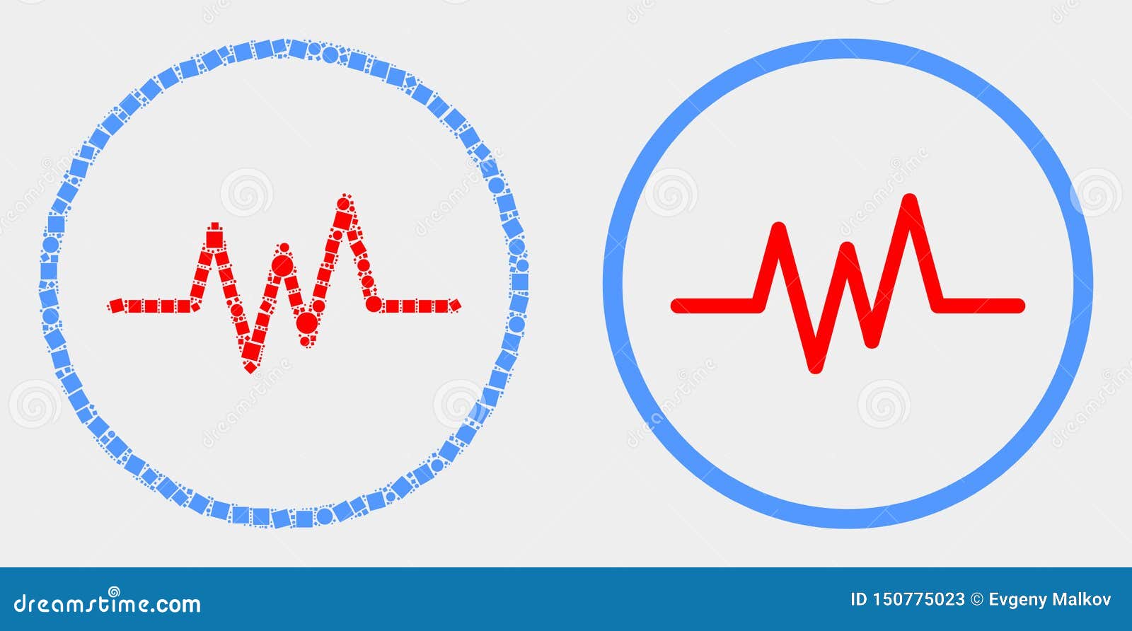 Dot and Flat Vector Pulse Signal Icon Stock Vector - Illustration of ...