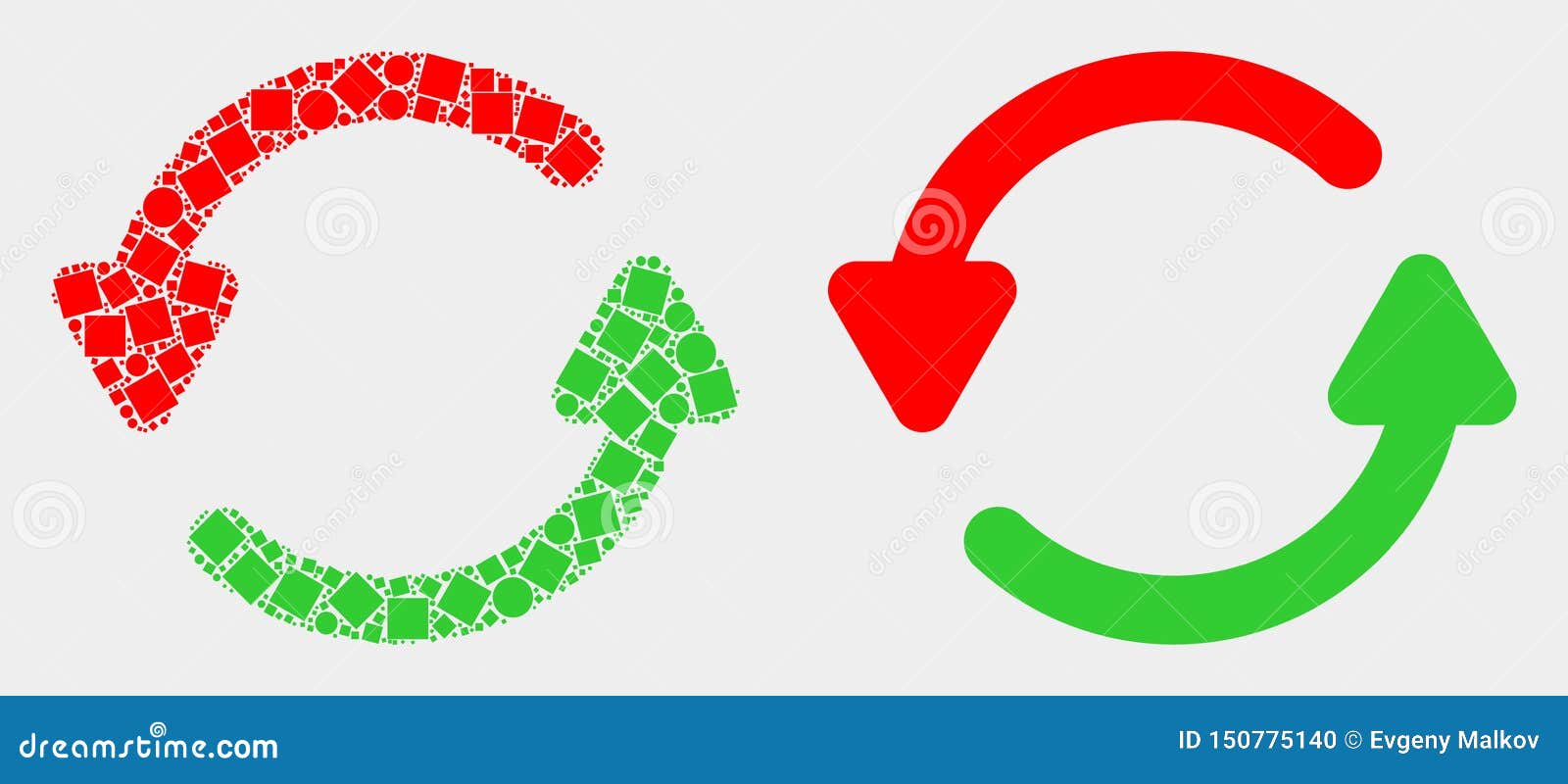 Pixelated and Flat Vector Refresh Arrows Icon Stock Vector ...