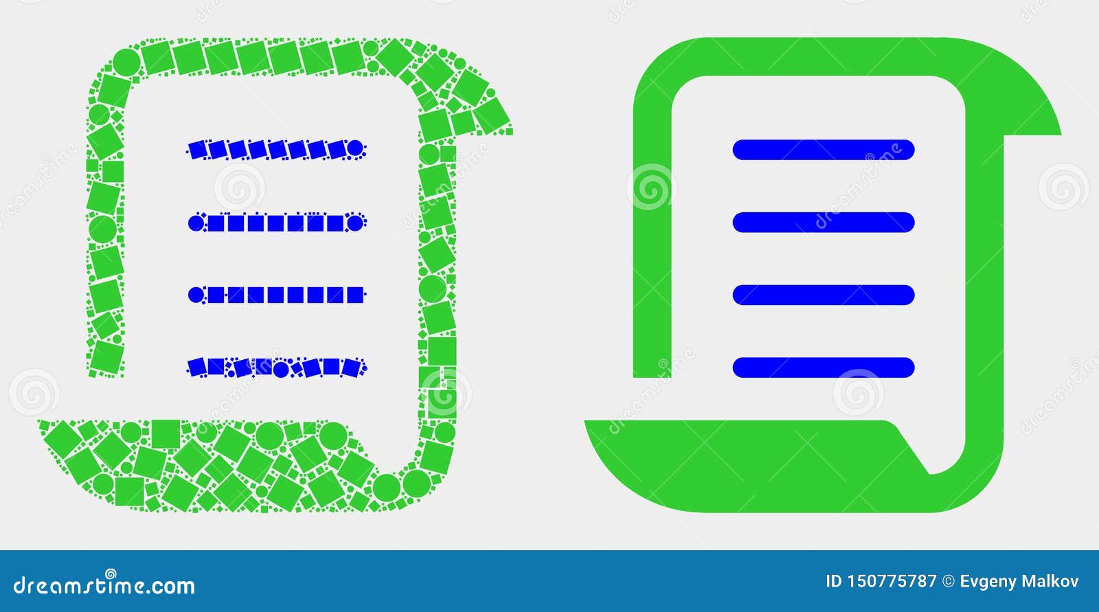 Pixelated and Flat Vector Scroll List Icon Stock Vector - Illustration ...