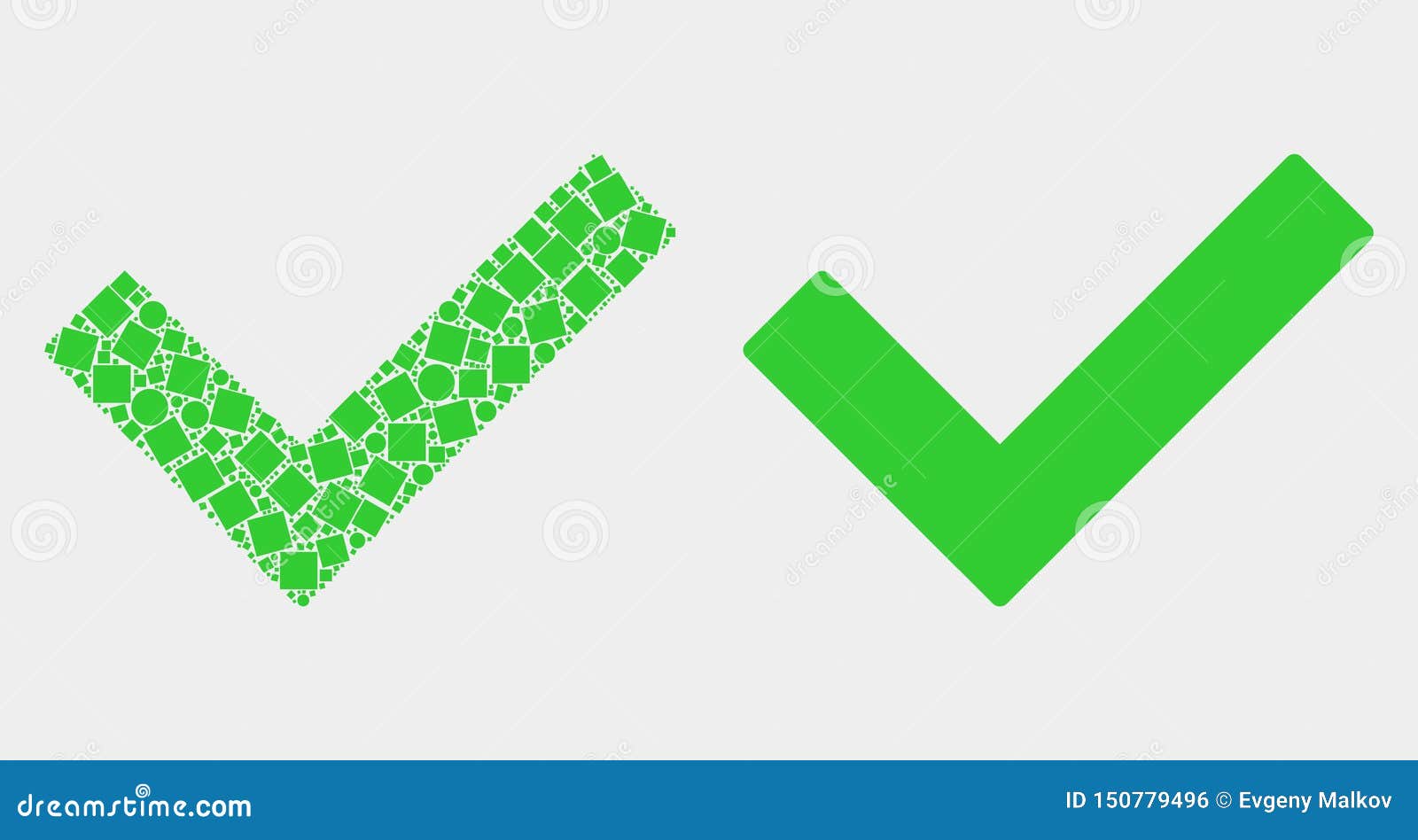 Dot and Flat Vector Validated Tick Icon Stock Vector - Illustration of ...