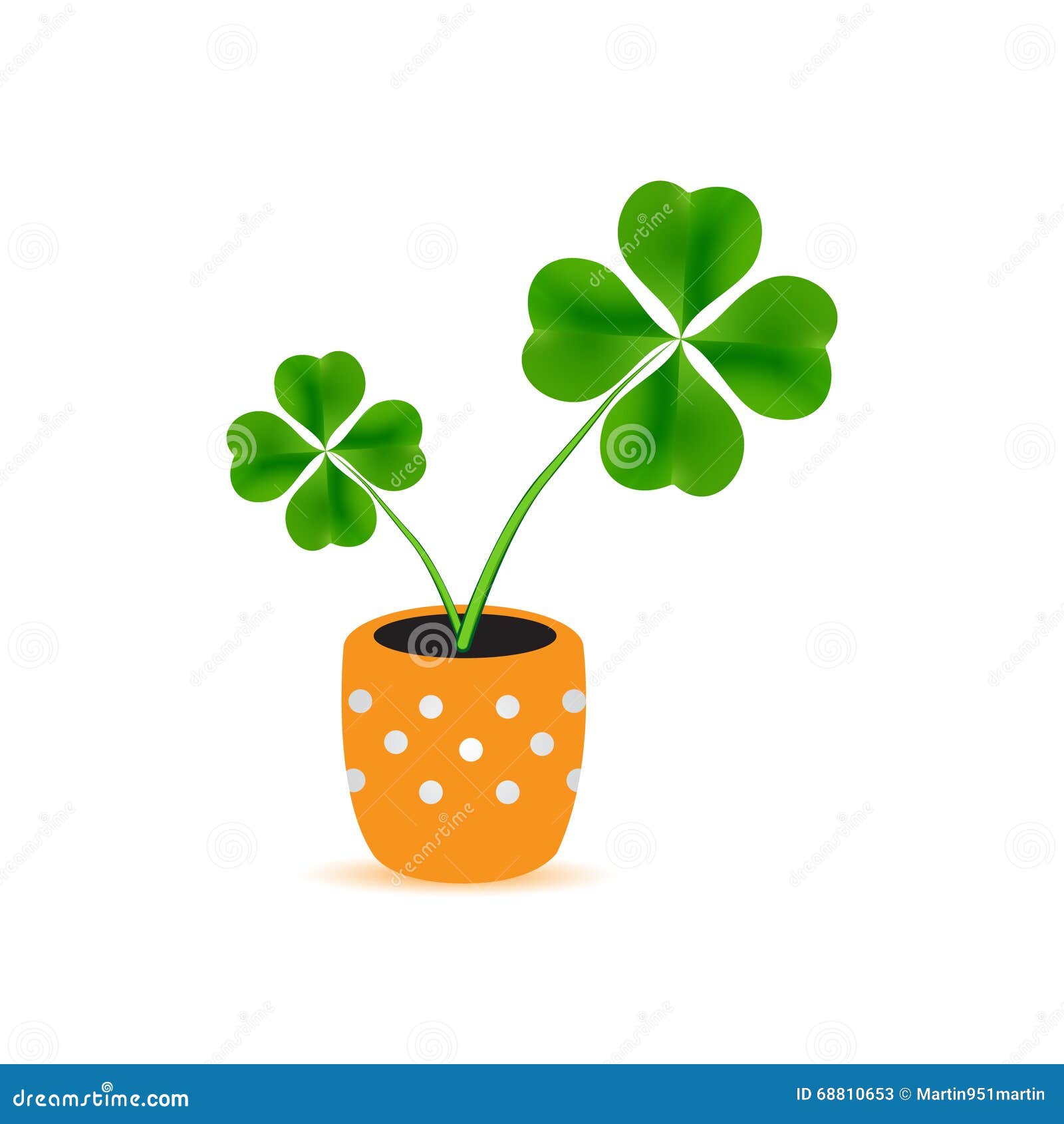 Dotted Flower Pot with Cloverleaf Plant Icon Stock Vector ...