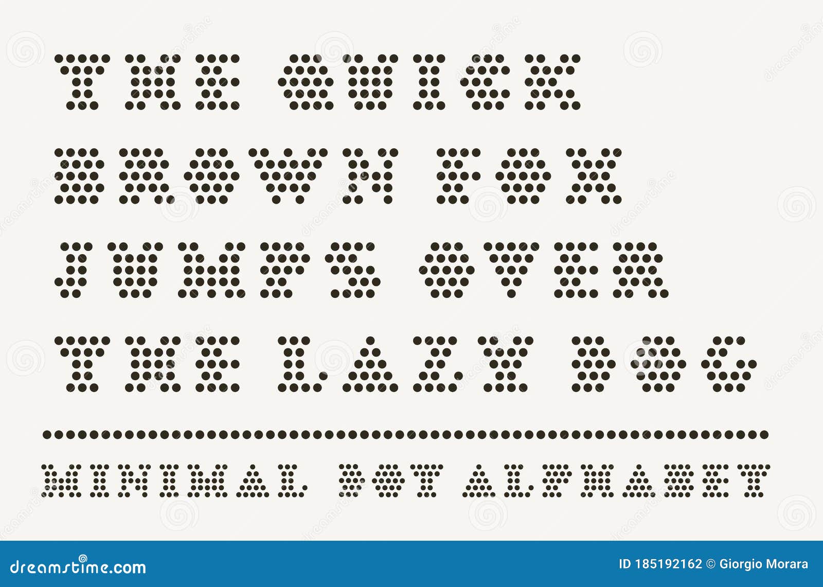 Dotted Font Capitals Vectior Typeset Vector Illustration ...