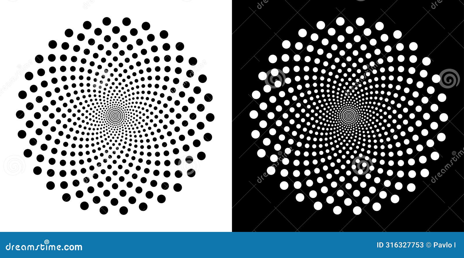 Dotted Form of Spiral, Dot Rotation Form Stock Vector - Illustration of ...