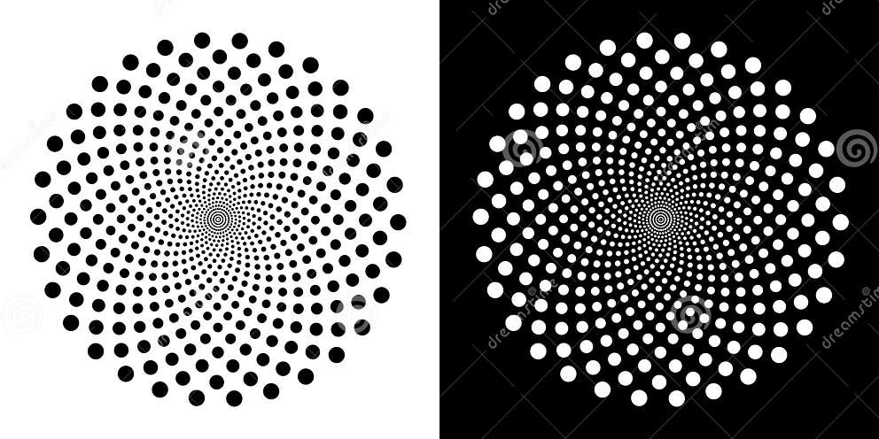 Dotted Form of Spiral, Dot Rotation Form Stock Vector - Illustration of ...