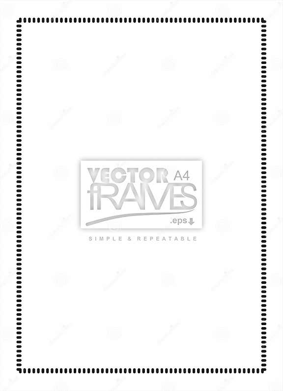 Dotted Frame Design Vector. Black Dotes Border Design. Rectangular. A4 ...