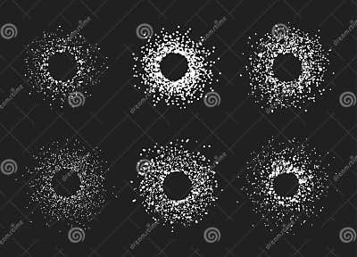 Dotted Frames. Abstract Round Brush Textures, Circle Spotted Borders ...