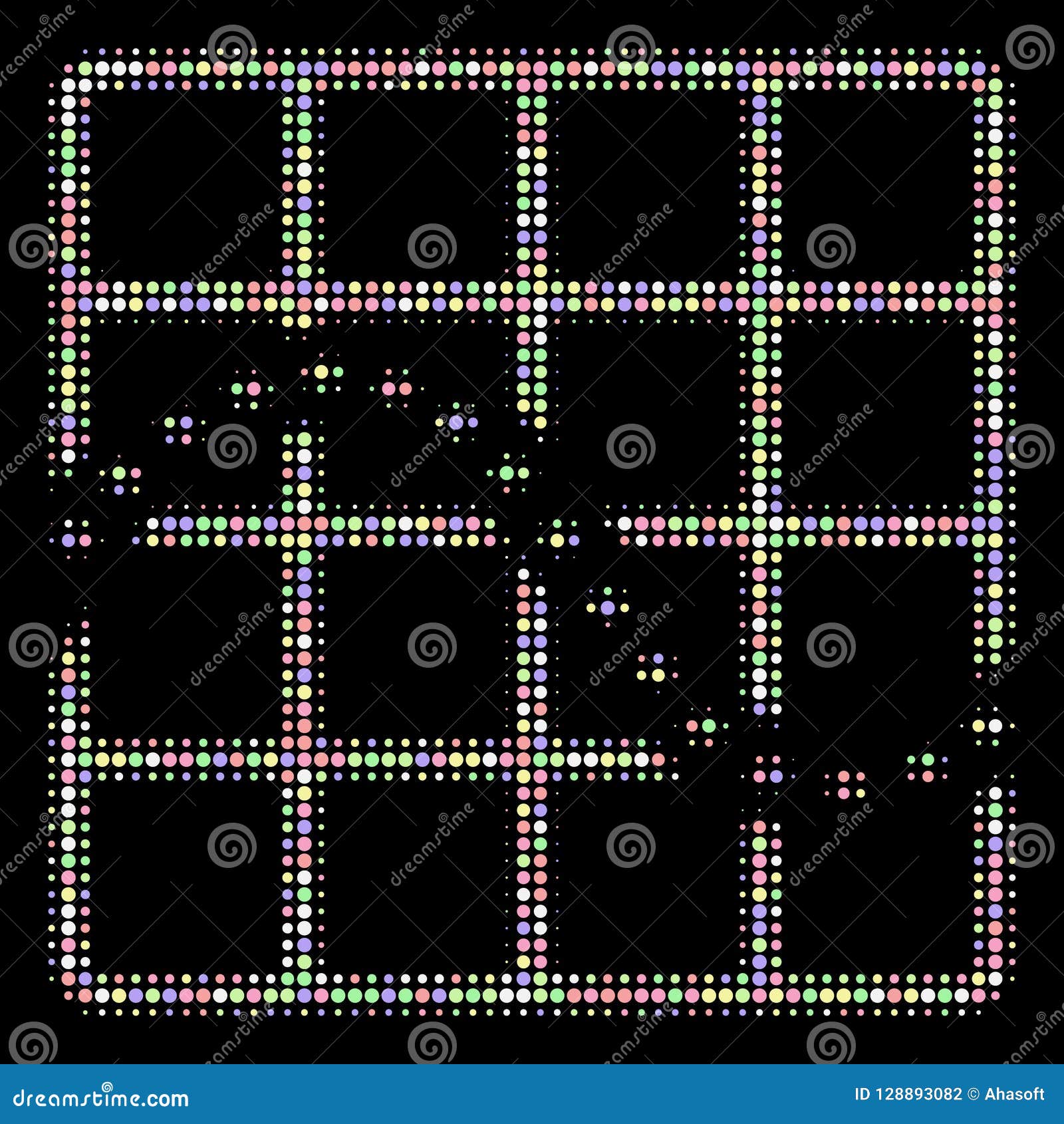 Dotted Function Chart Halftone Mosaic of Dots Stock Vector ...