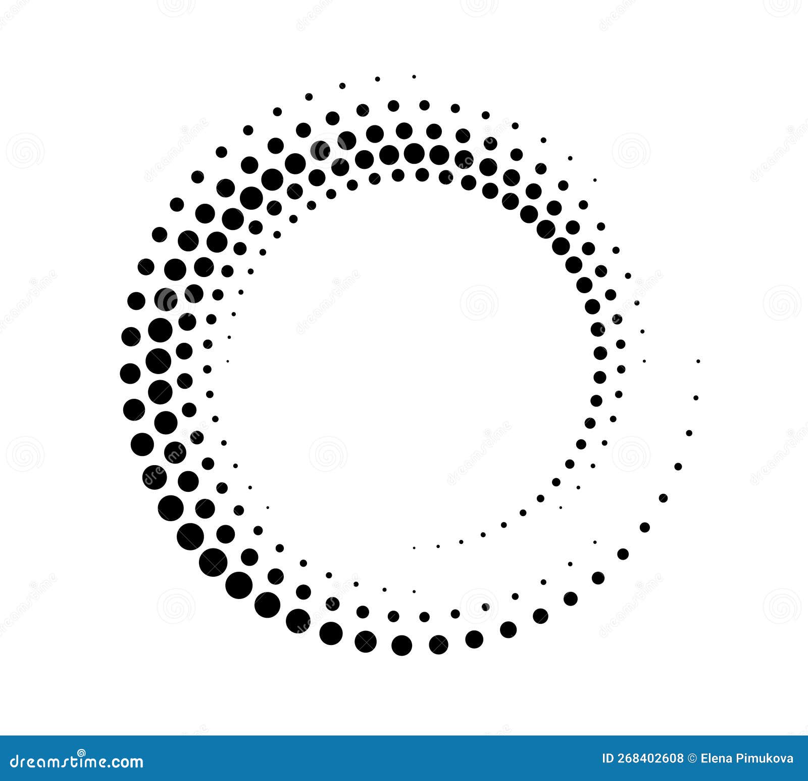 Dotted Gradient Circle. Halftone Effect Circular Dotted Frame. Progress ...