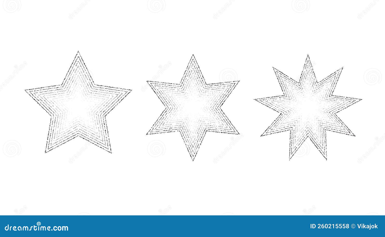 Stippled Stars Shapes Spray Effect Hand Drawn Dotwork Vector Abstract ...
