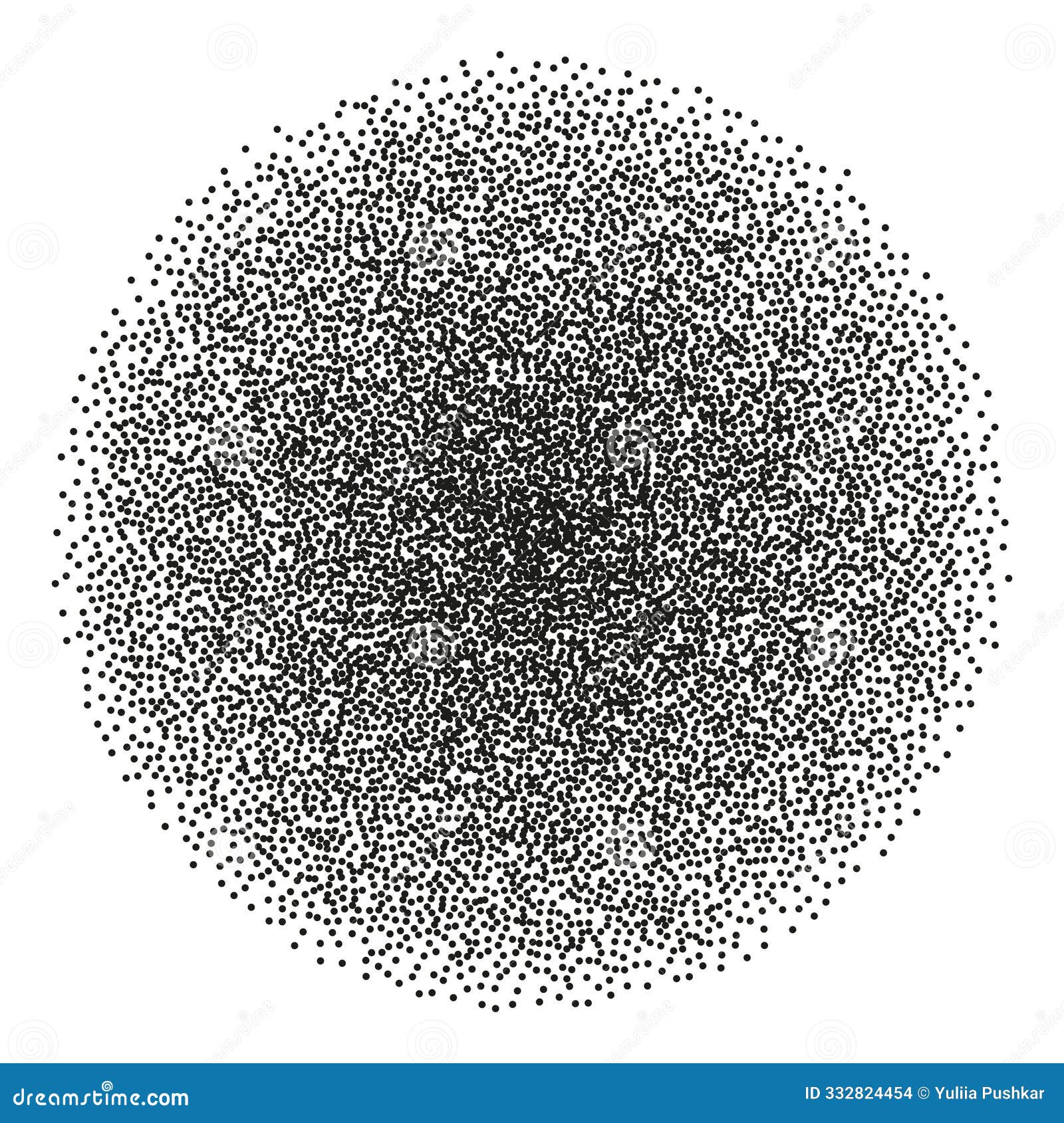 Dotted Grainy Stipple Spray Circle. Vector Ink Monochrome Texture ...