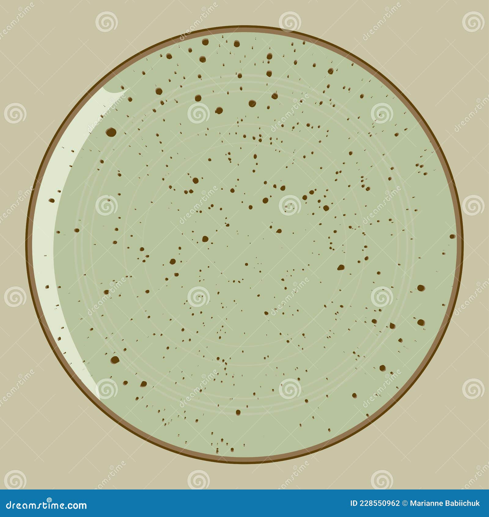 Dotted Green Plate . Vector Illustration Stock Vector - Illustration of ...