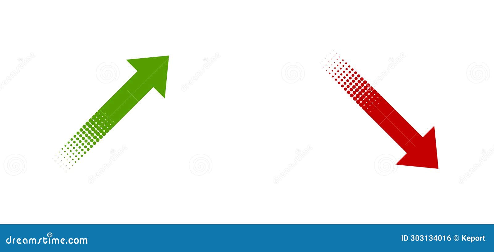 Dotted Green and Red Arrow - Direction Symbol Stock Illustration ...