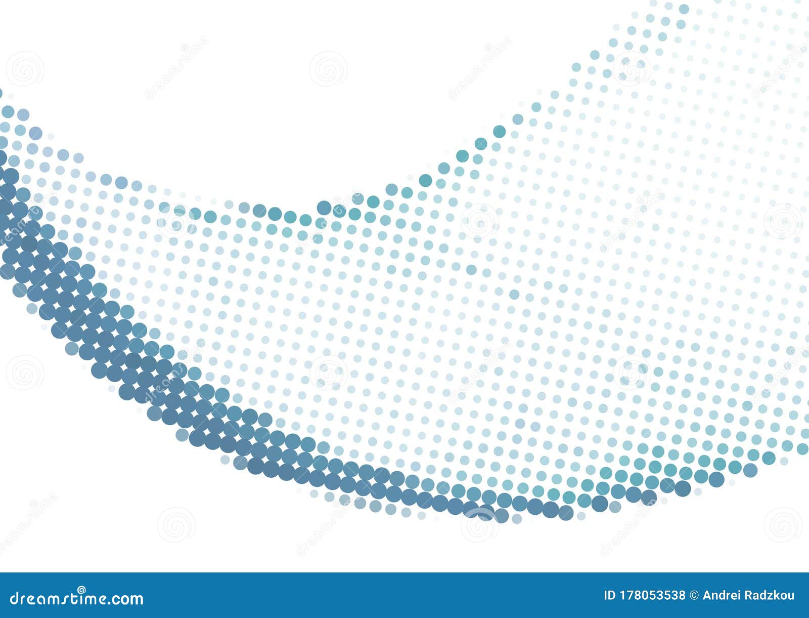 Dotted Grey Blue Wave with Halftone Effect on White Background Stock ...
