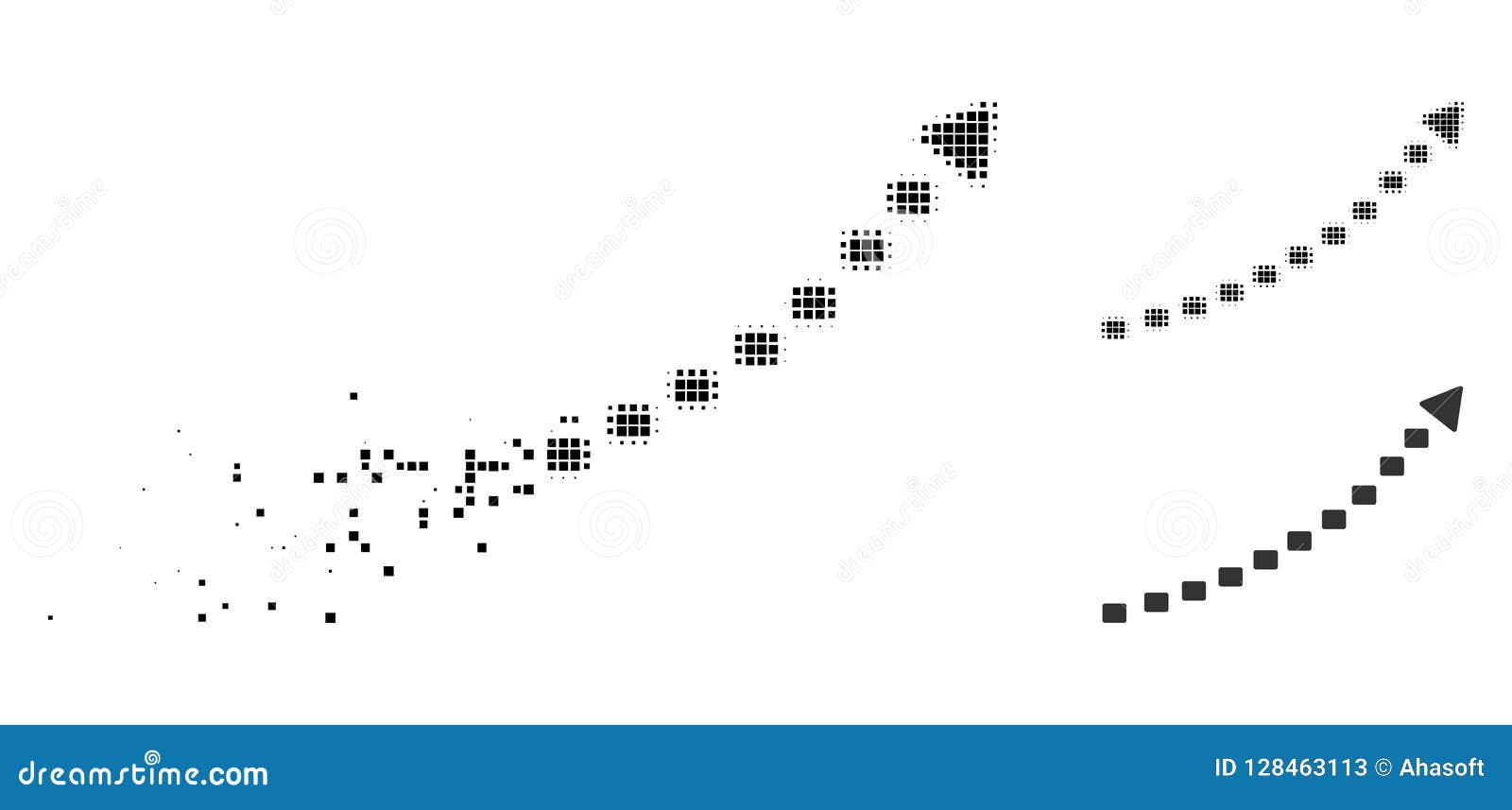 Dispersed Dotted Halftone Dotted Growth Trend Icon Stock Vector ...