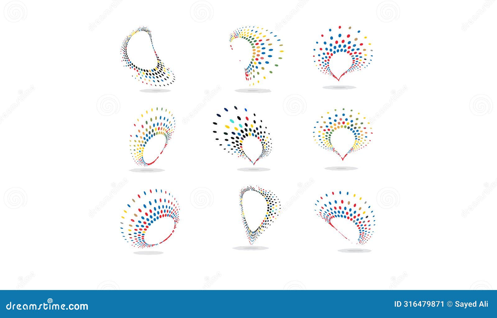 Circle Dot Frame. Circular Border With Effect Halftone. Modern Faded ...