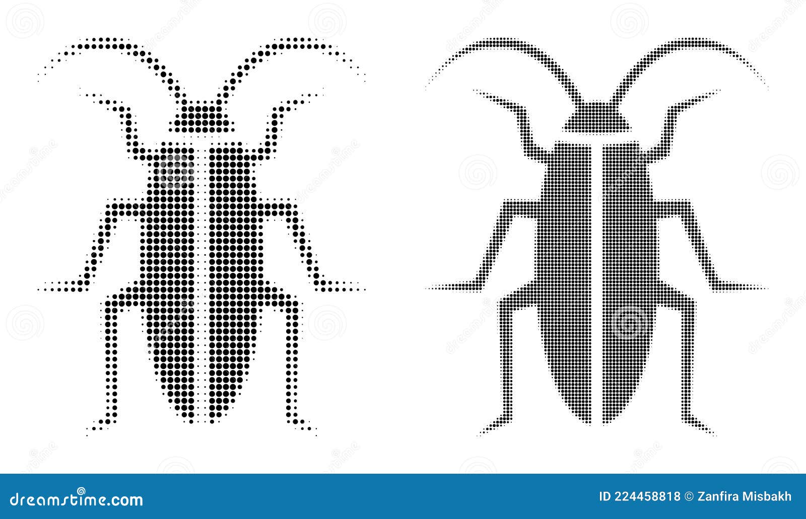 Dotted Halftone Cockroach Icon Stock Vector - Illustration of ...