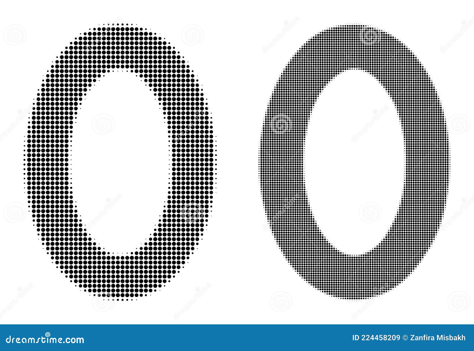 Dotted Halftone Digit Zero Icon Stock Vector - Illustration of ...