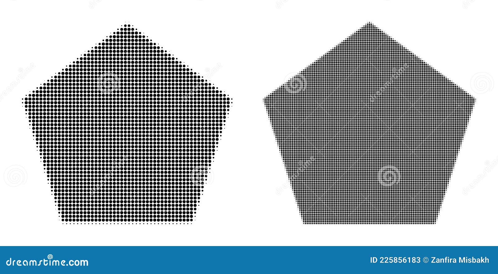 Dotted Halftone Pentagon Icon Stock Vector - Illustration of perimeter ...