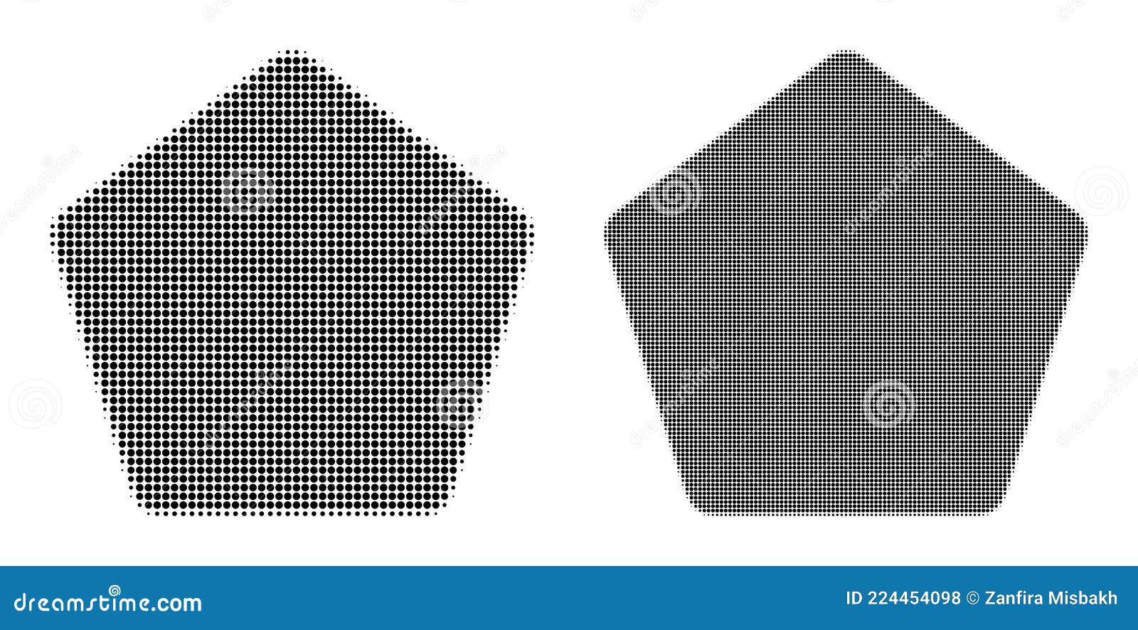 Dotted Halftone Rounded Pentagon Icon Stock Vector - Illustration of ...