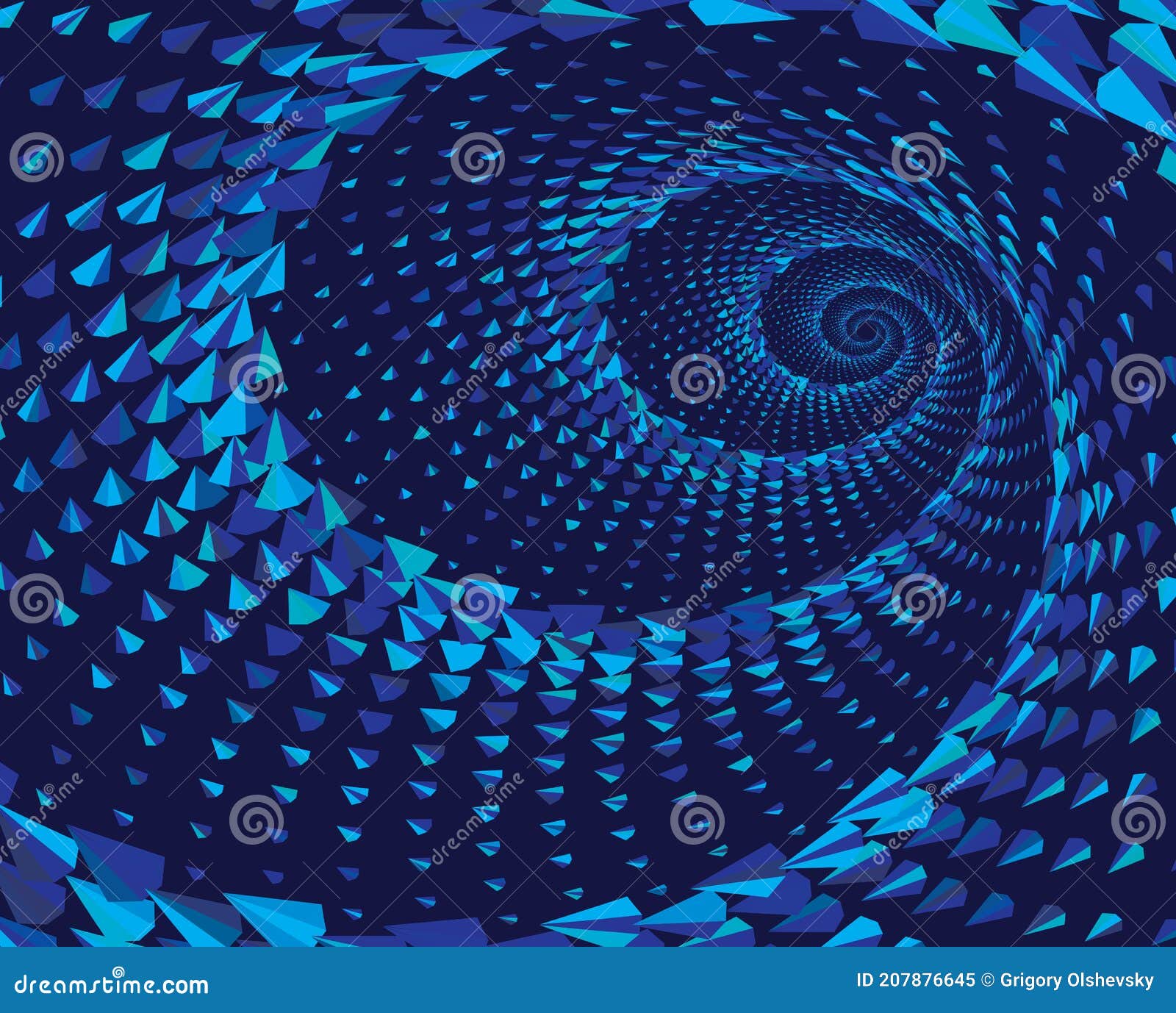 Dotted Halftone Vector Spiral Color Pattern or Texture with Triangles ...