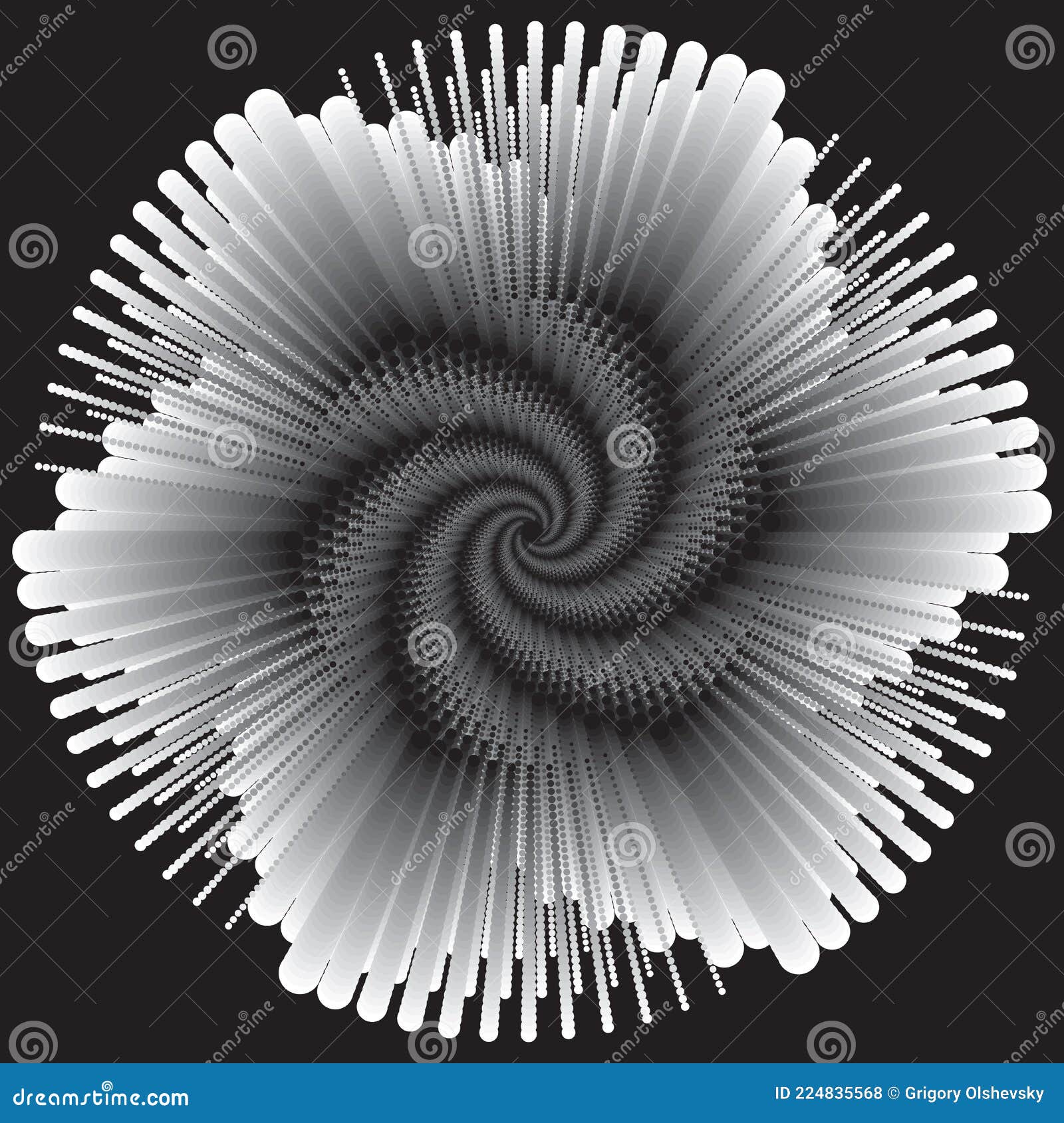 Dotted Halftone Vector Spiral Pattern or Texture. Spiral Design Element ...