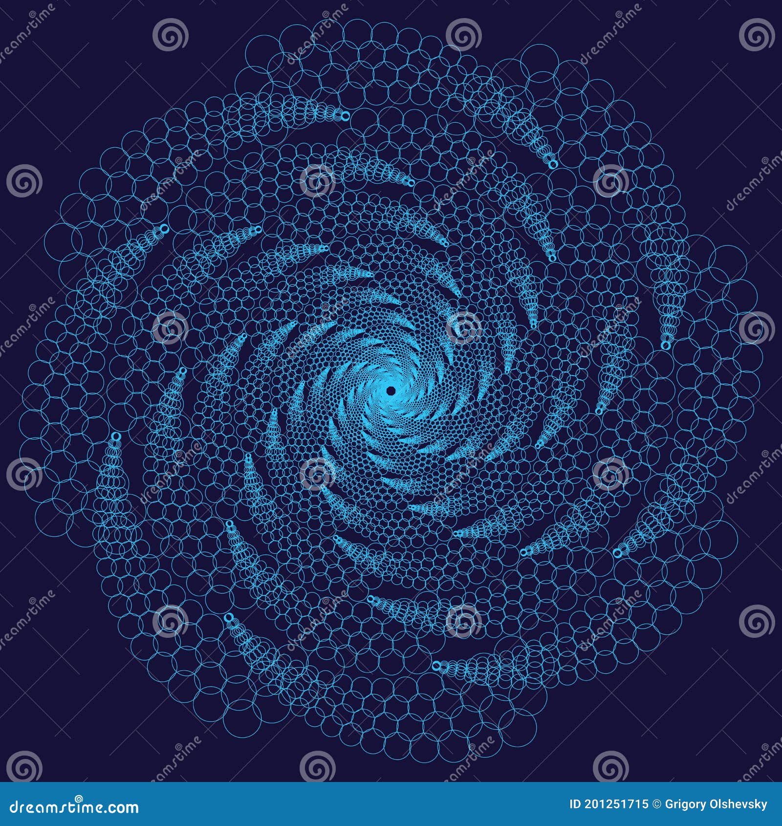 Dotted Halftone Vector Spiral Pattern or Texture with Ellipses Stock ...