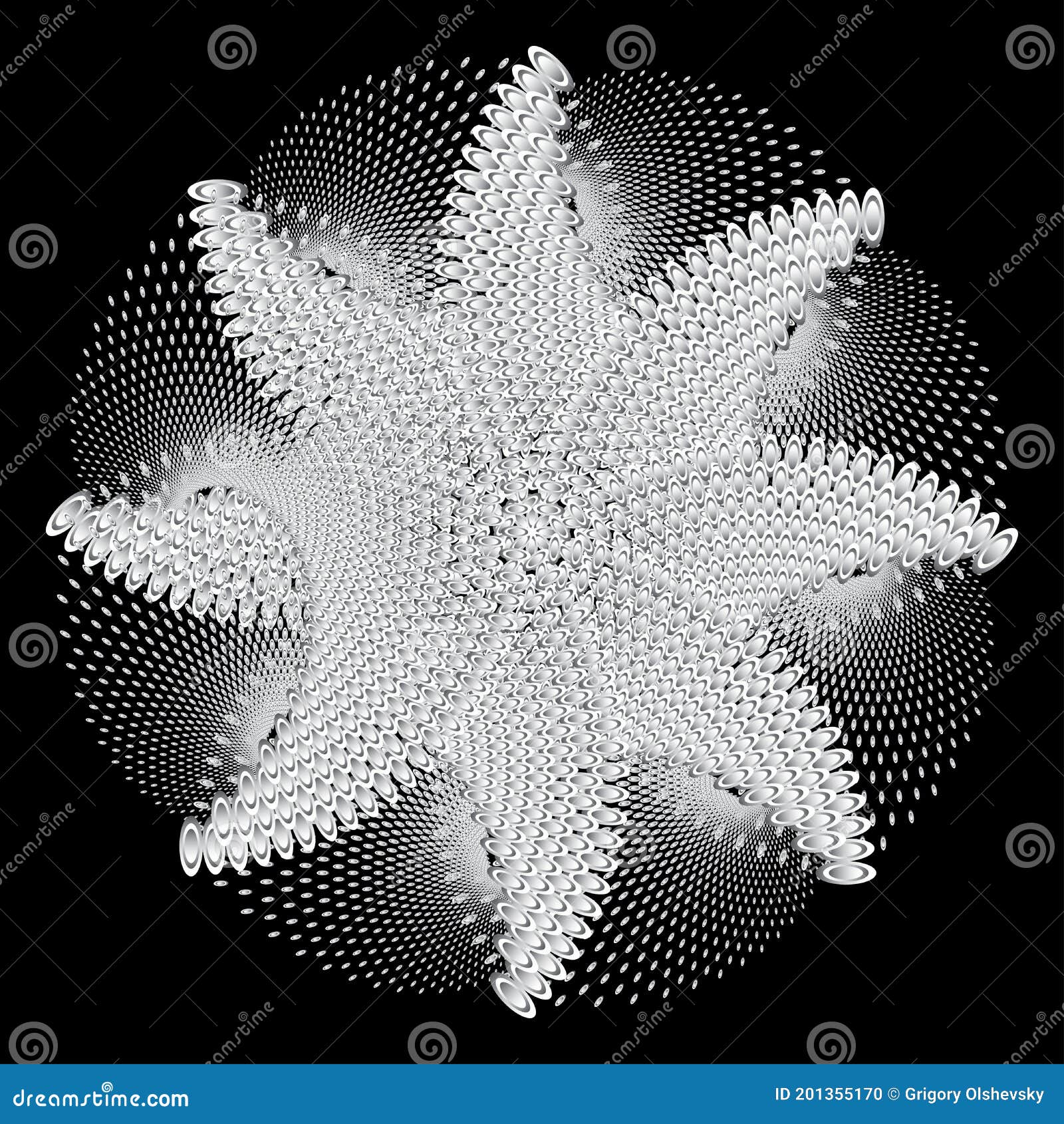 Dotted Halftone Vector Spiral Pattern or Texture with Ellipses Stock ...